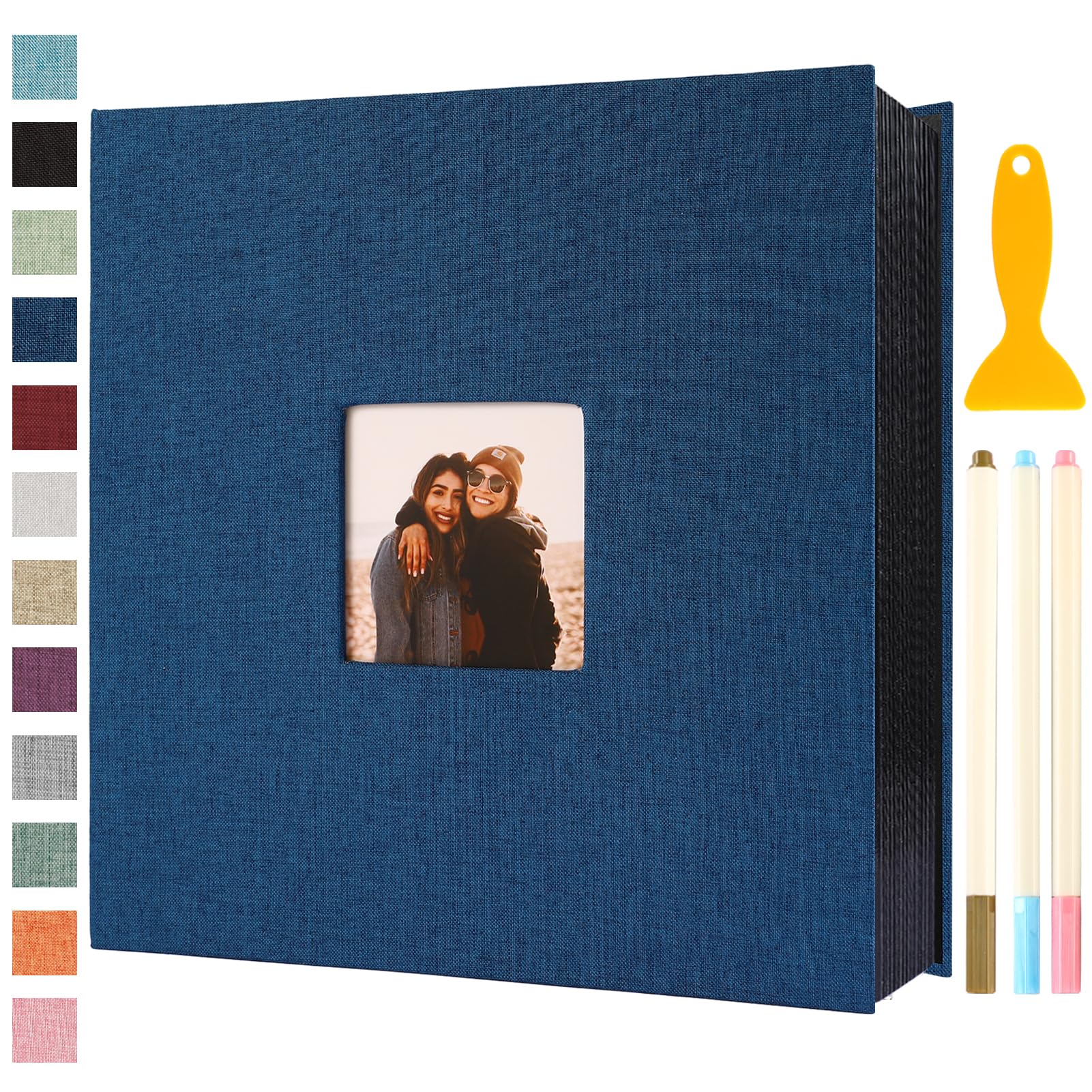 Amazon.com: Self Adhesive Photo Album Black Pages Scrapbook Magnetic ...