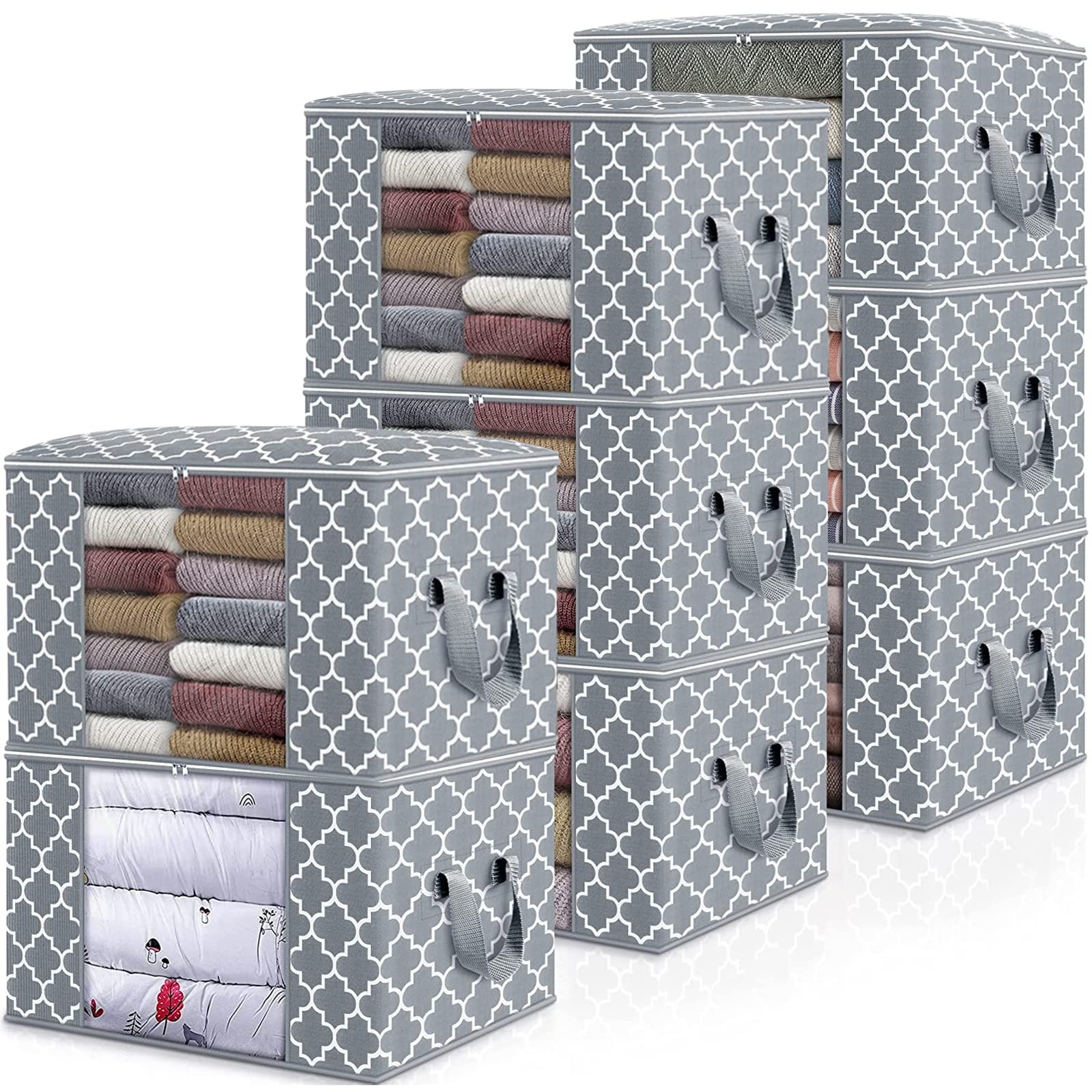 Amazon.com: WISELIFE Storage Bags 100L 8-Pack Large Blanket Clothes ...