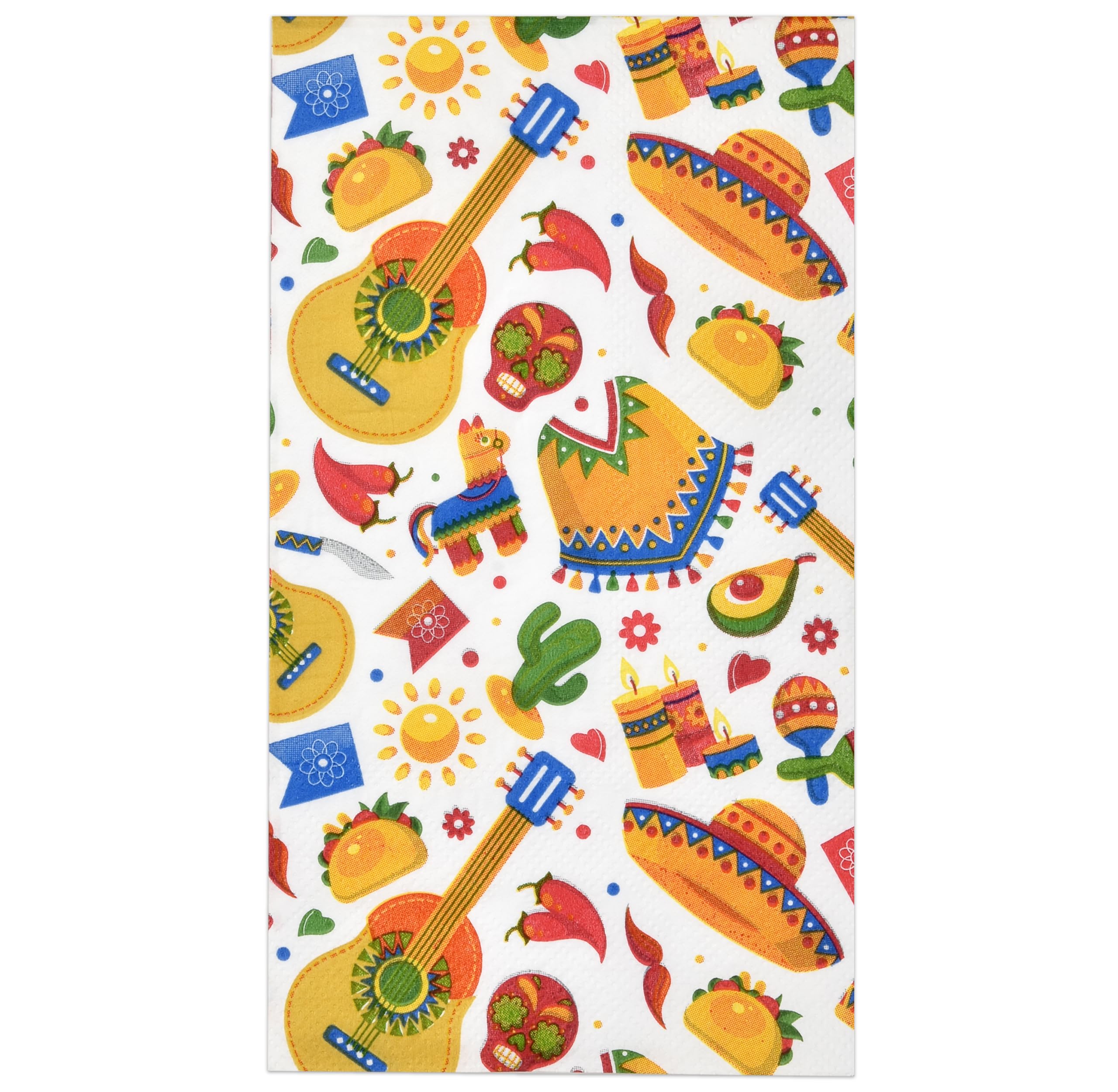 Amazon.com: 100 Mexican Fiesta Guest Napkins Disposable Paper Colorful ...