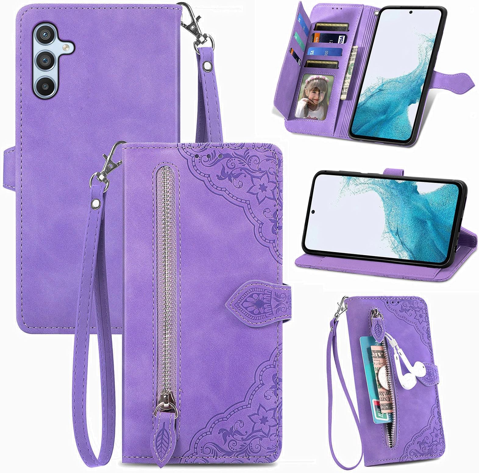 Amazon.com: CMIDUS Compatible with Samsung Galaxy A54 5G Wallet Case ...