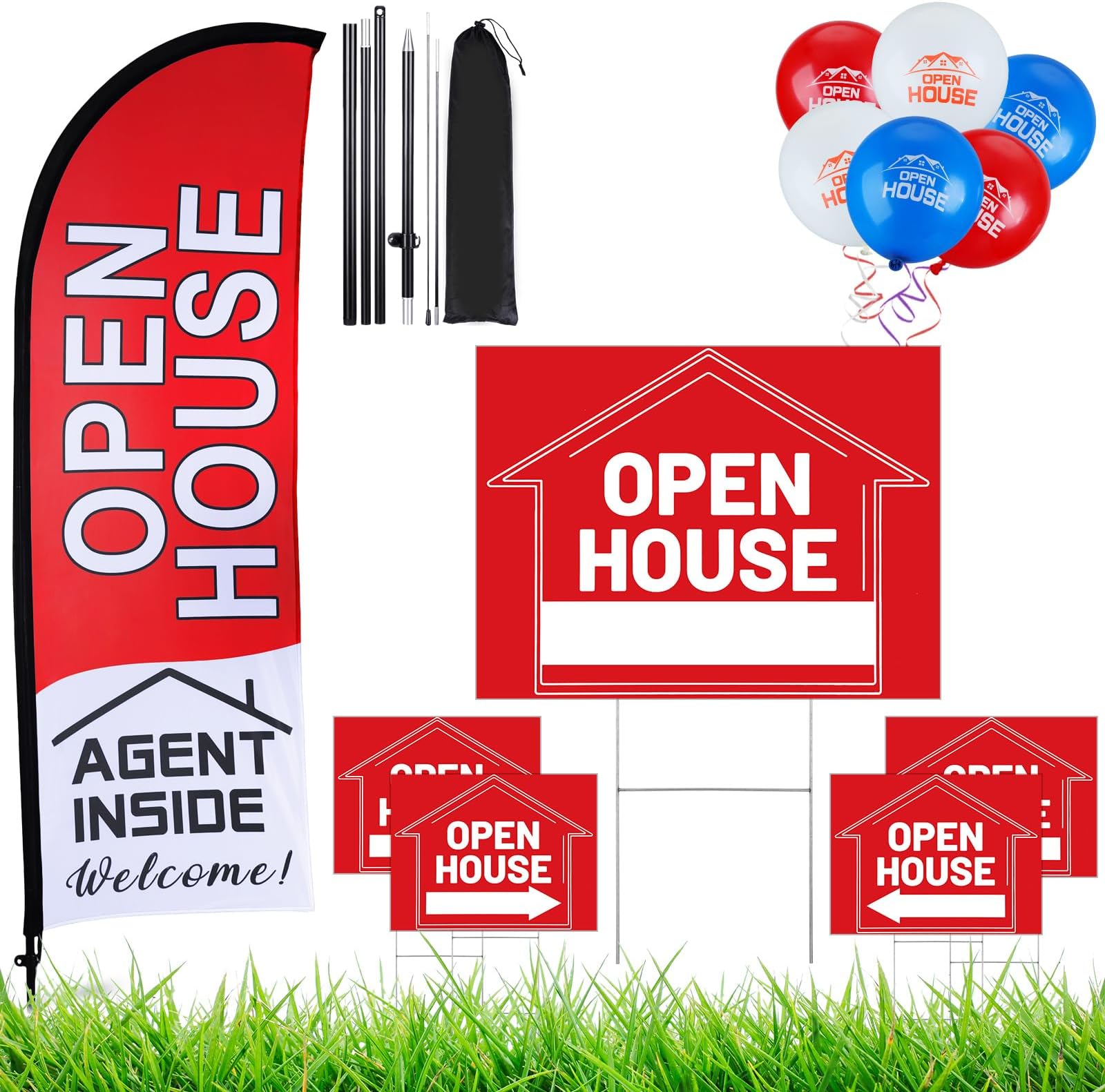 Amazon.com : Remiawy Open House Signs for Real Estate, 5 Packs 17" x 13 ...