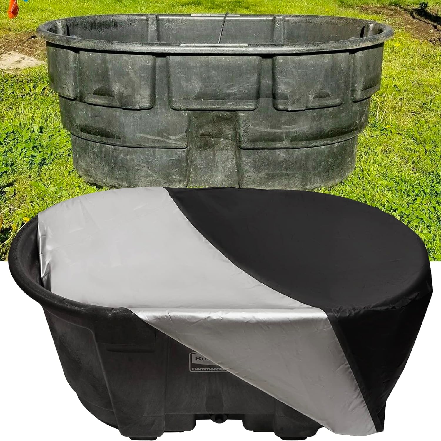 Amazon.com: Stock Tank Cover for 100 Gallon, Oval Water Tank Cover ...