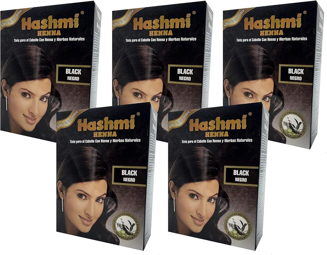 5 HENNA TINTE PARA CABELLO (NEGRO) HASHMI | LO MAS NATURAL | SIN ...