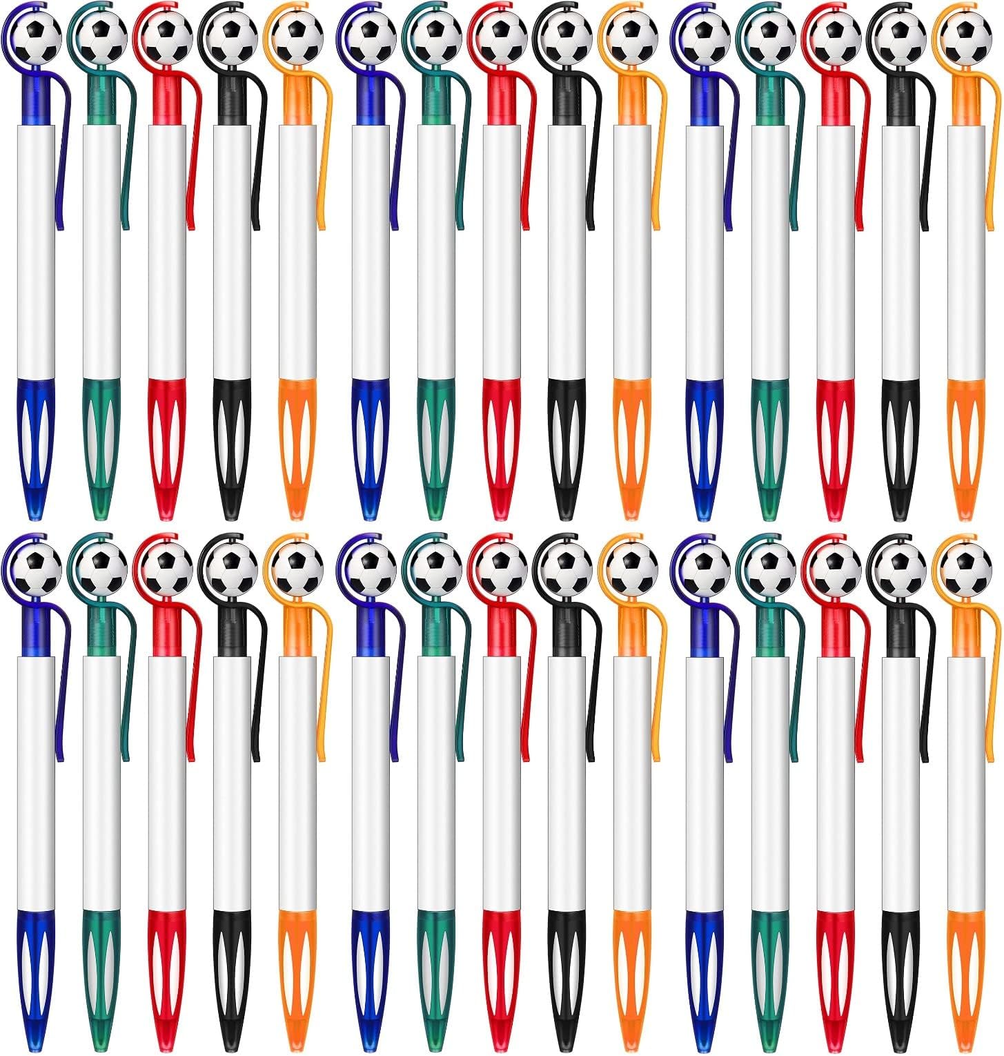 KAHEIGN 30Pcs Football Shape Ballpoint Pen, 14CM Retractable Black Ink ...