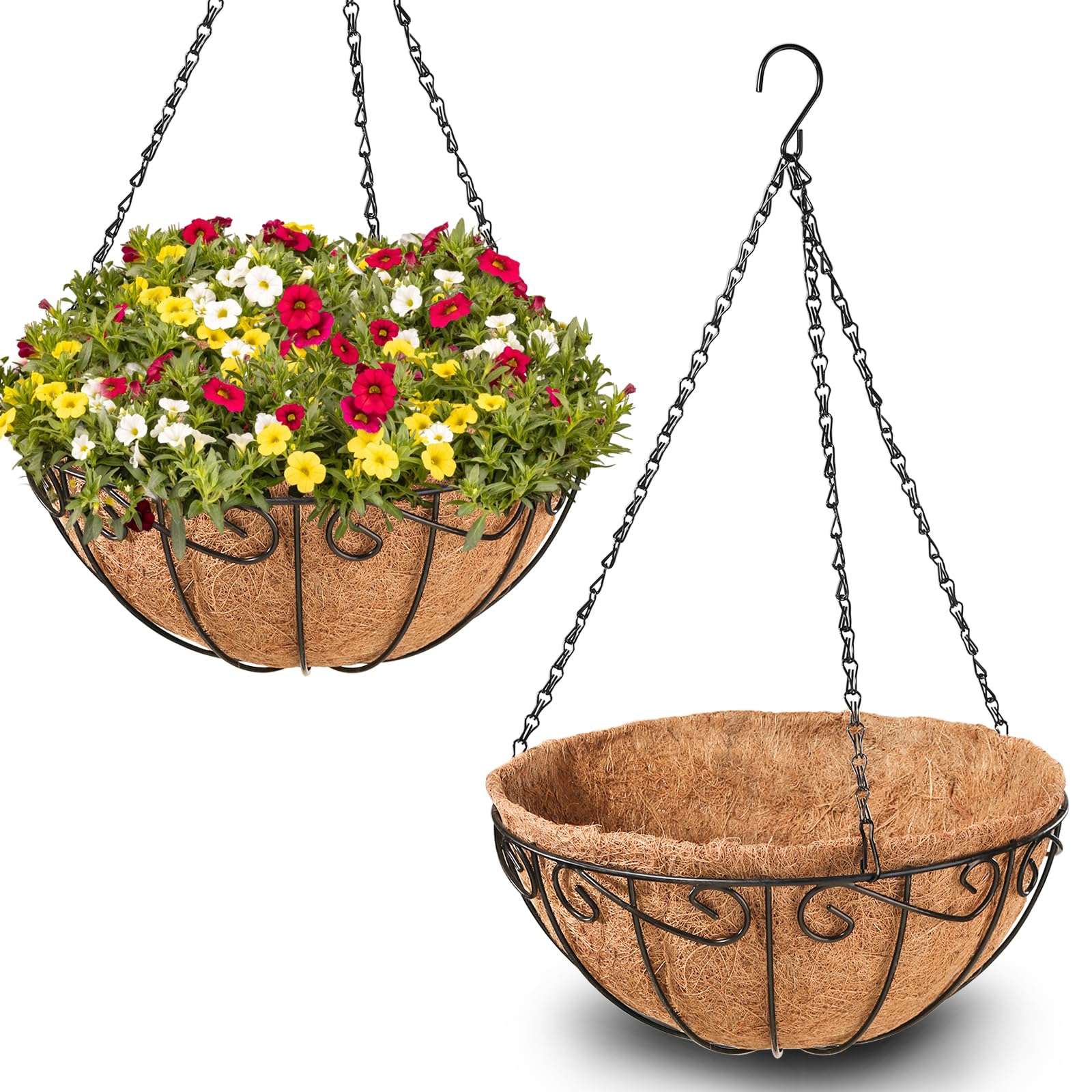 Amazon.com: Legigo 2 Pack 10 Inch Metal Hanging Baskets for Plants ...