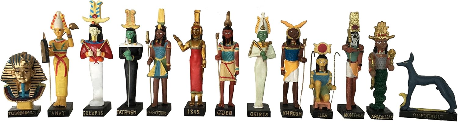 Amazon.com: Ancient Egypt Egyptian God 13 Figurines Set Resin Statue ...