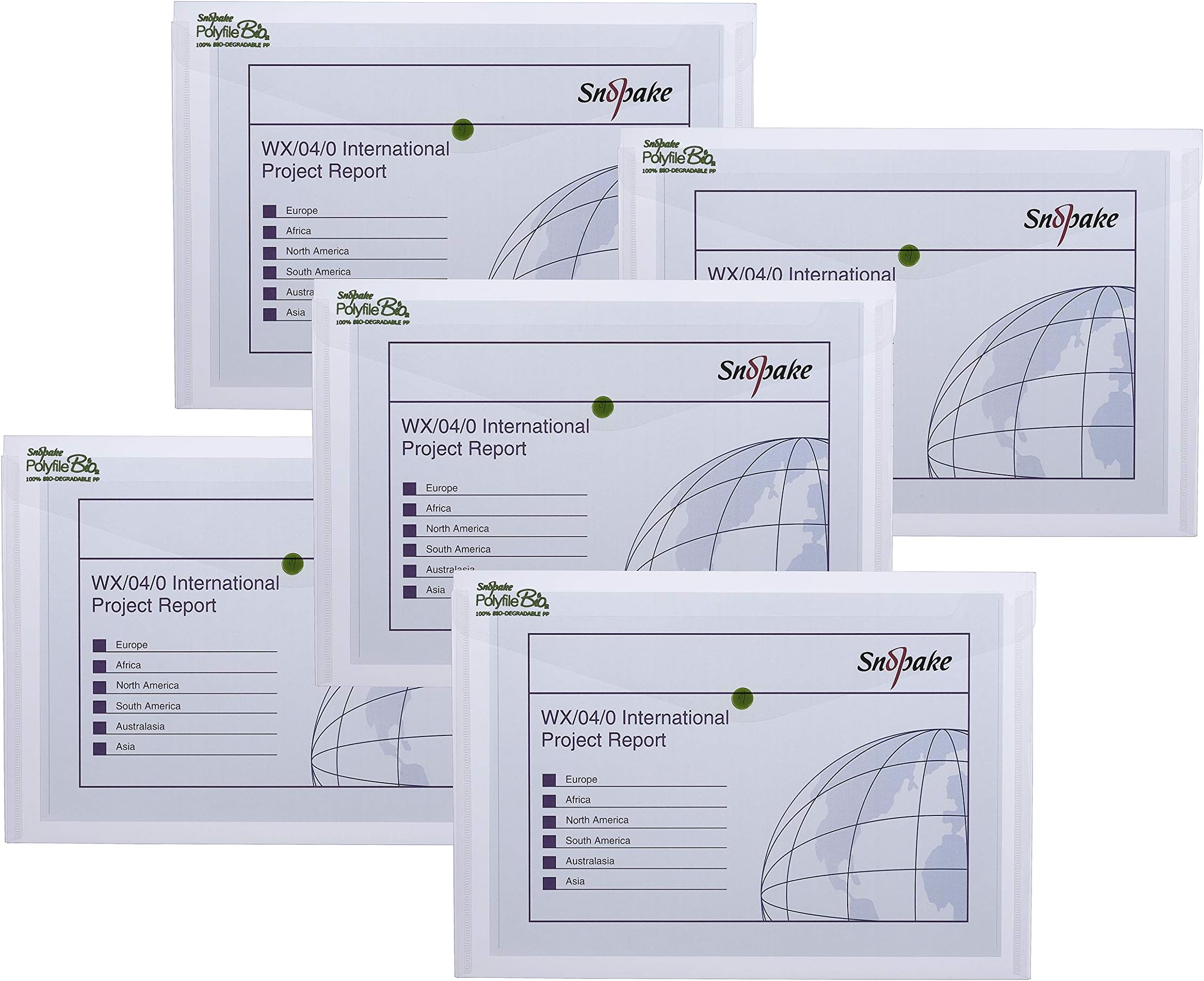 Snopake A4 Polyfile ID Popper Wallet with Press Stud Closure – Clear ...