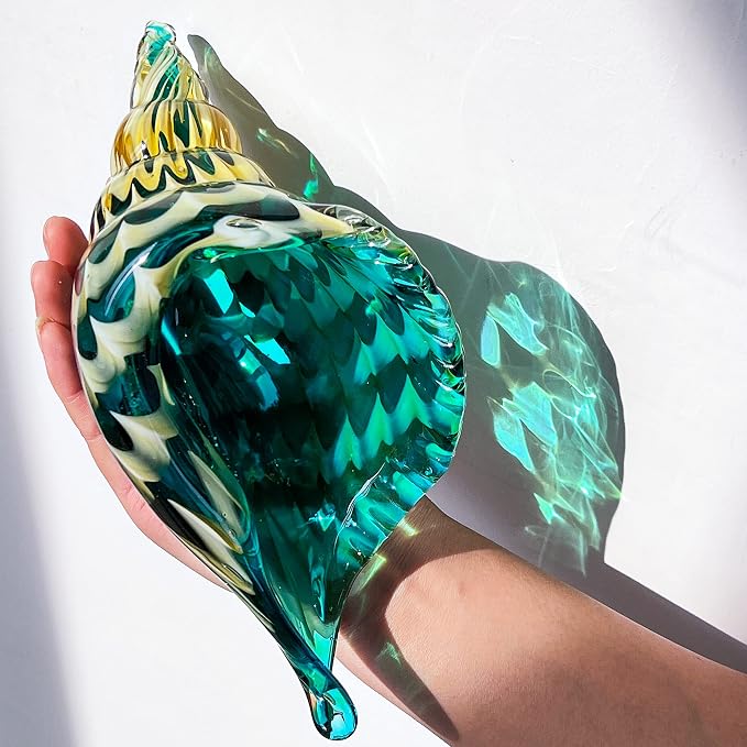 H&D HYALINE & DORA Art Glass Conch Sea Shells Figurines,Hand Blown ...
