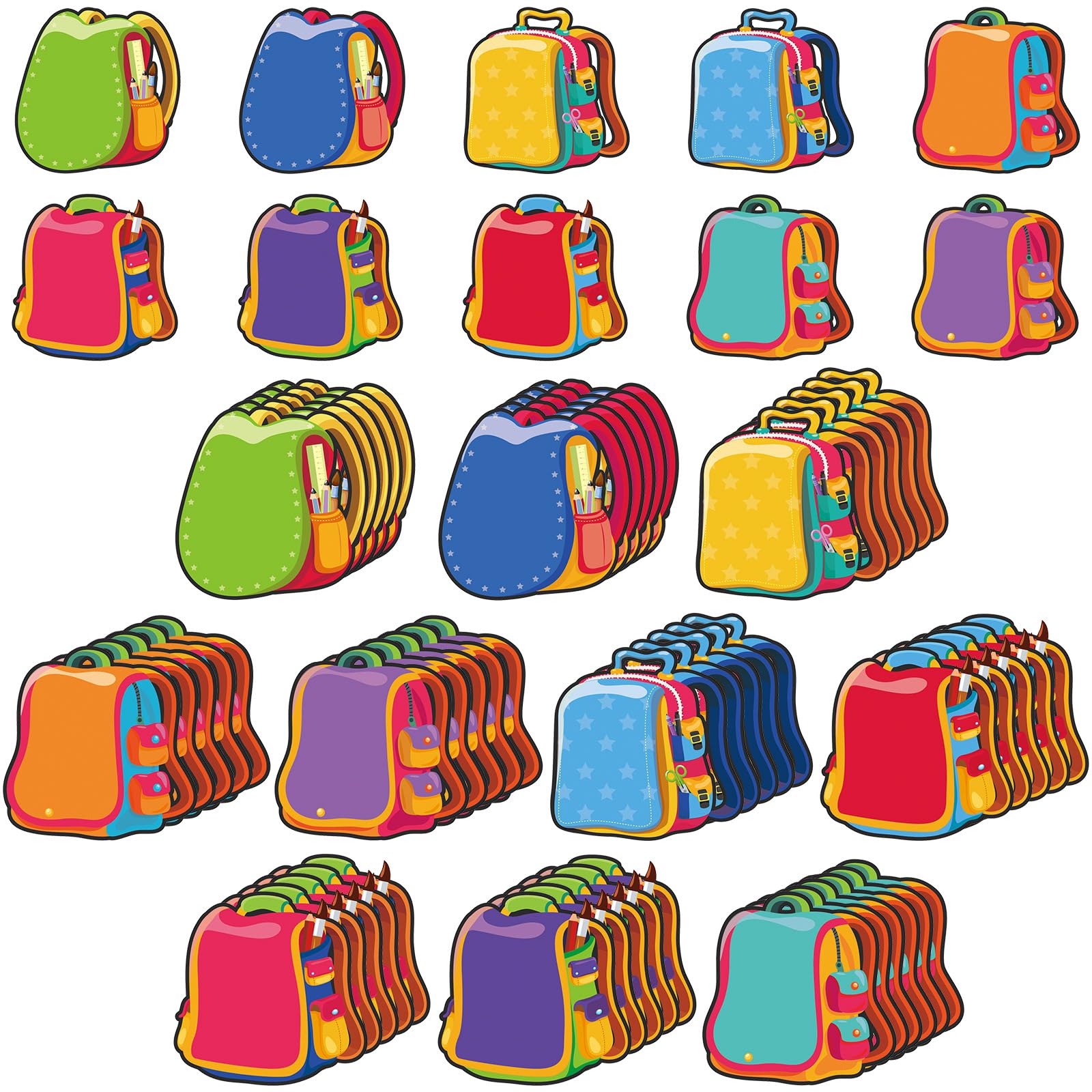 Buy Chuangdi 60 Pieces Colorful Backpacks Bulletin Board Cutouts ...