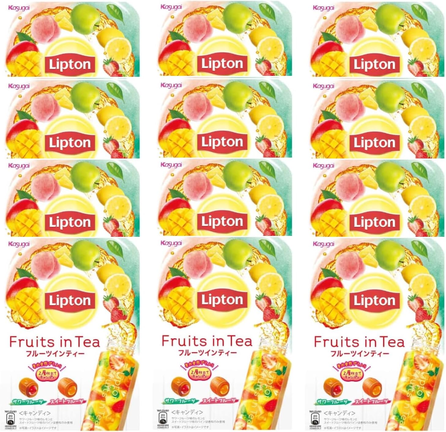 Amazon.co.jp: 春日井製菓 リプトン フルーツインティー キャンディ 61g×12袋 : 食品・飲料・お酒