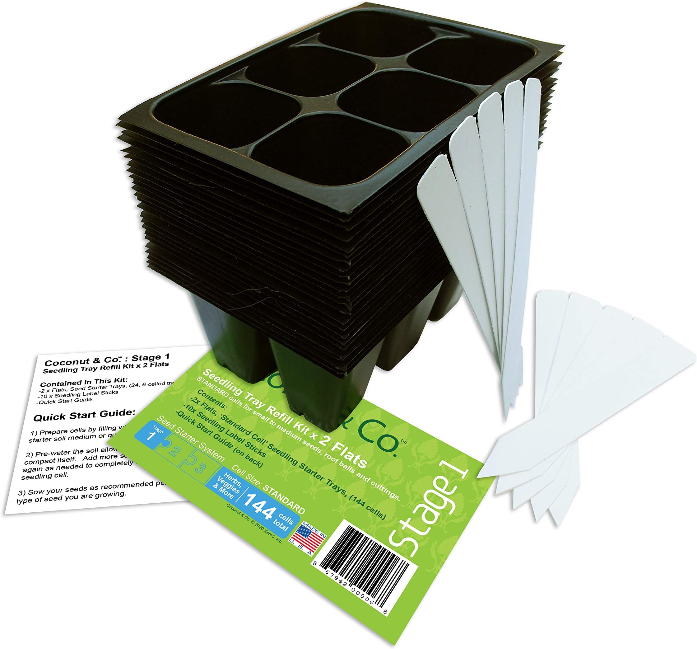 Amazon.com : Seed Starter Trays, 144 Cells (24 Trays - 6 Cells Per Tray ...
