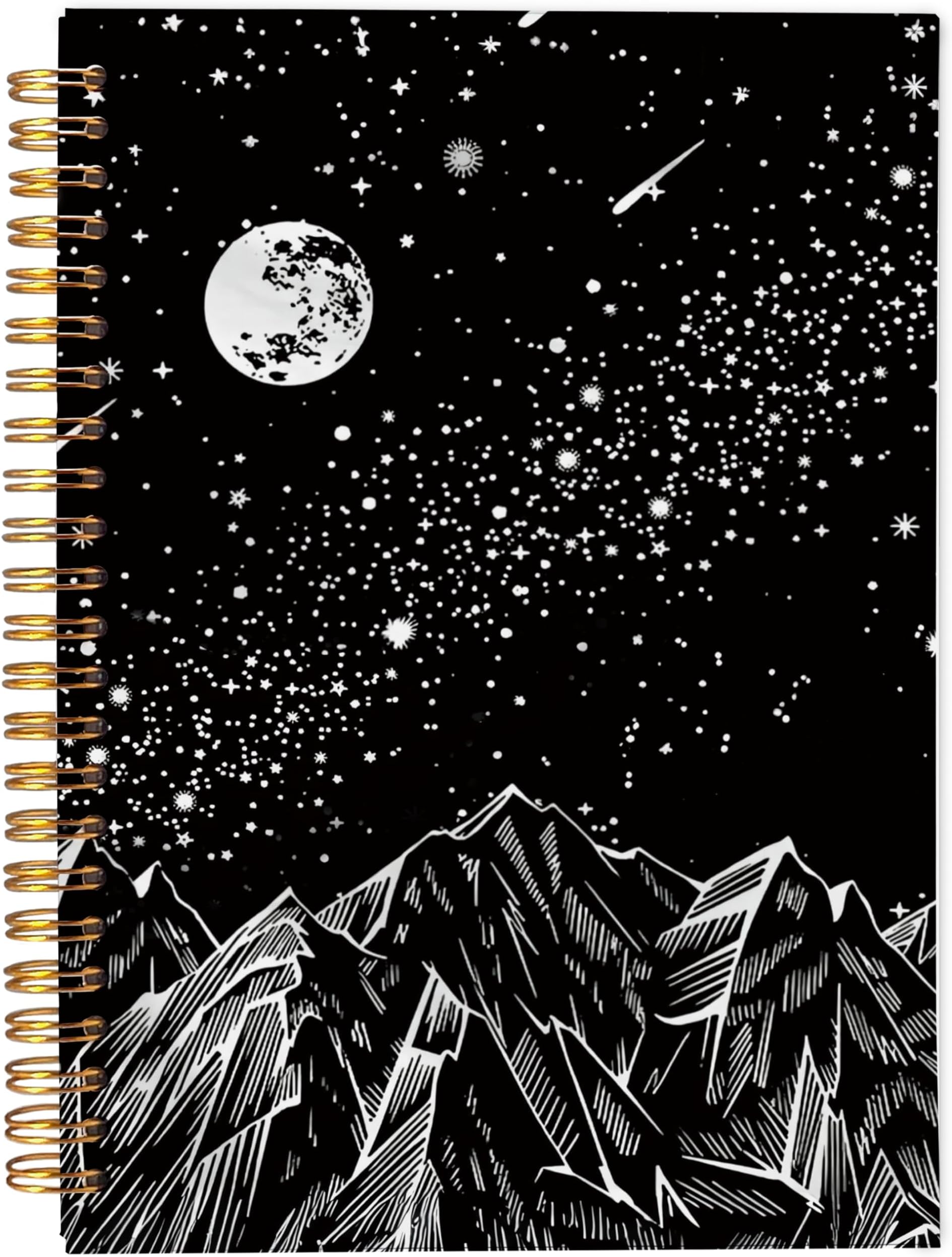 Amazon.com : Ecezatik Mountains Moon Celestial Starry Night Notebook ...