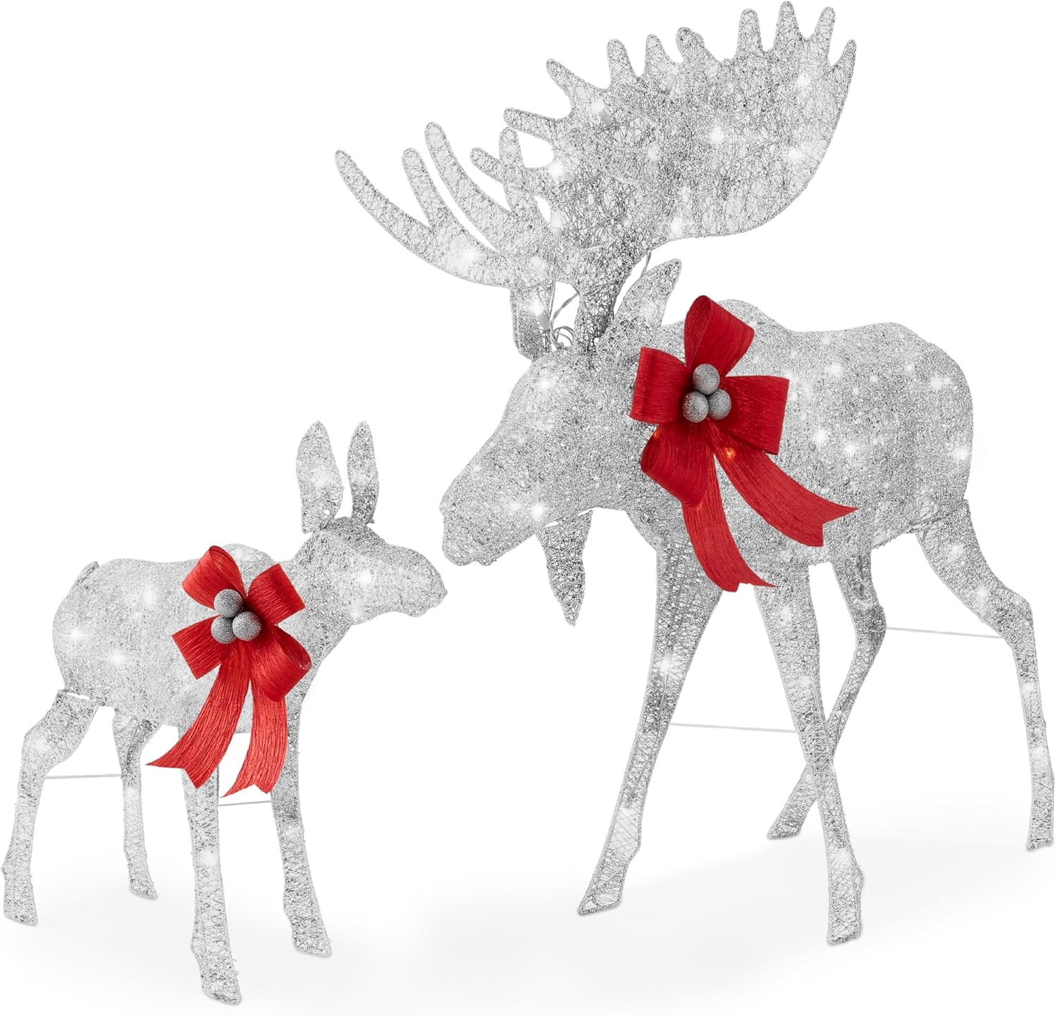 Amazon.com: Best Choice Products 5ft 2-Piece Moose Family, Lighted ...