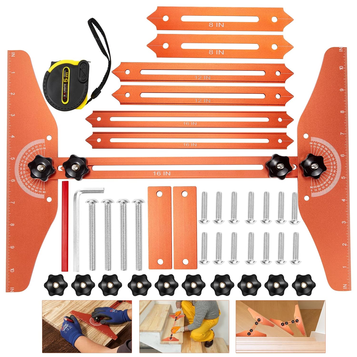 Stair Tread Template Tool, Tuykay Stair Measuring Tool for Accurately ...