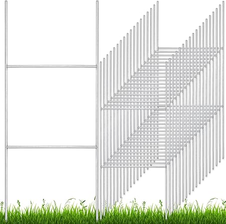 Amazon.com: Therwen 30 Pcs H Stake for Yard Sign 24'' x 10'' Metal ...