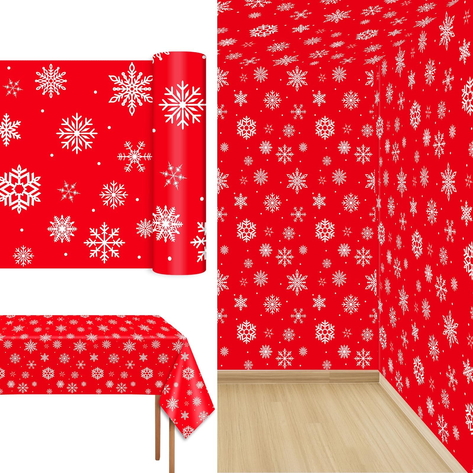Amazon.com: Candy Cane Striped Disposable Tablecloth Roll - 100 feet ...