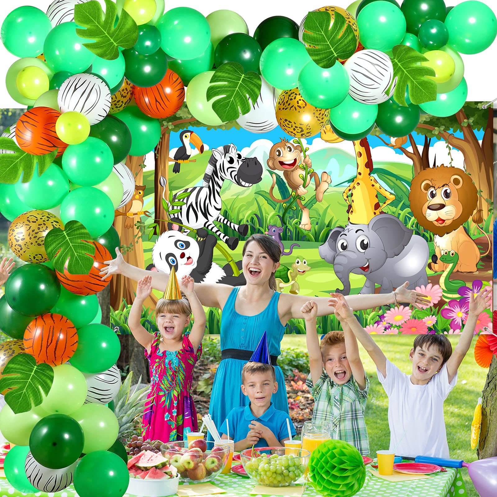 Safari Animals Decorations Jungle Wild Animals Backdrop Baby Party ...