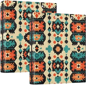 Amazon.com : Quteprint 1 Pack 3-Ring Binders - Colorful Turquoise Aztec ...