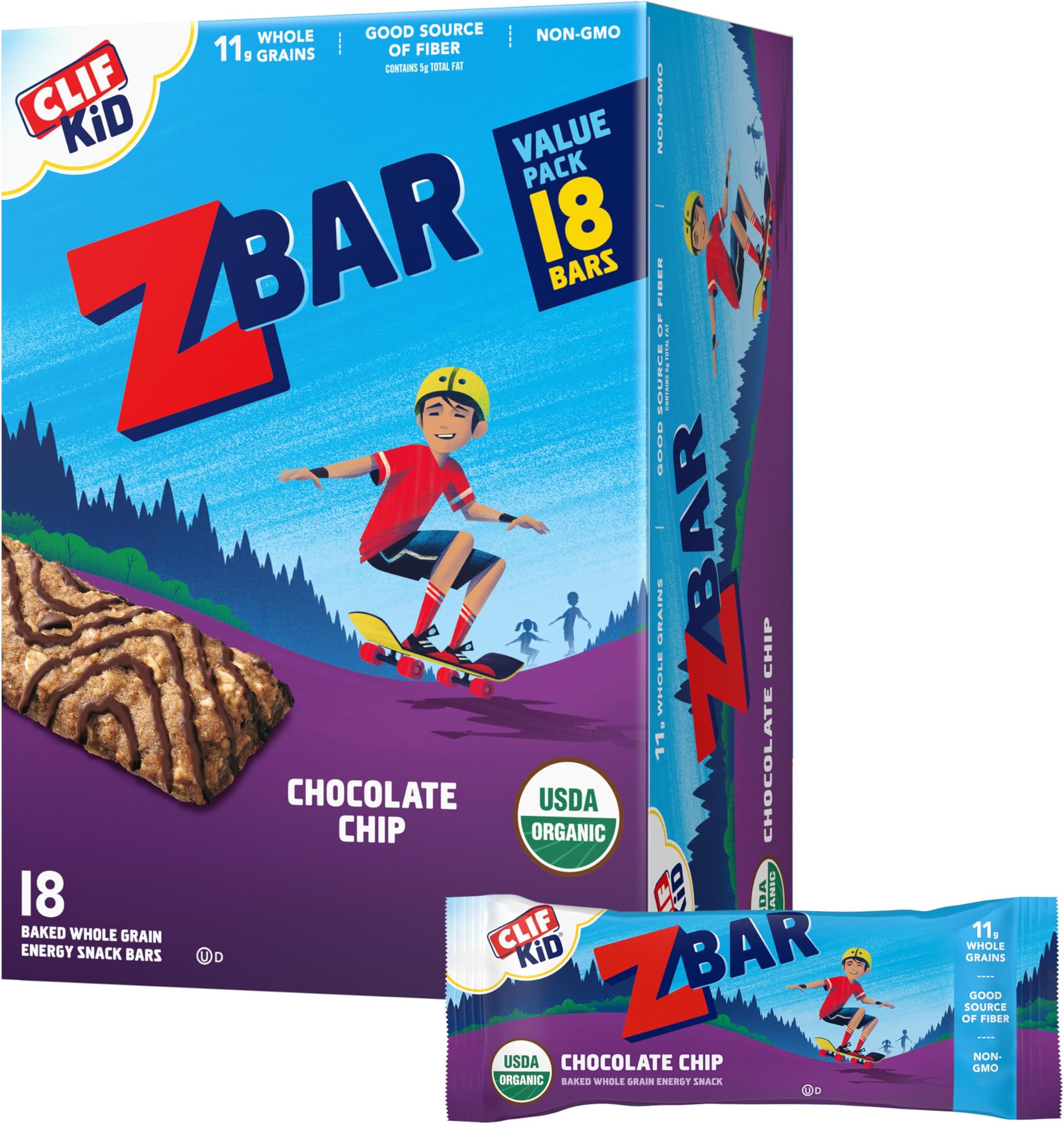 Amazon.com: Zbar - Chocolate Chip - Soft-Baked Energy Snack Bars - Non ...