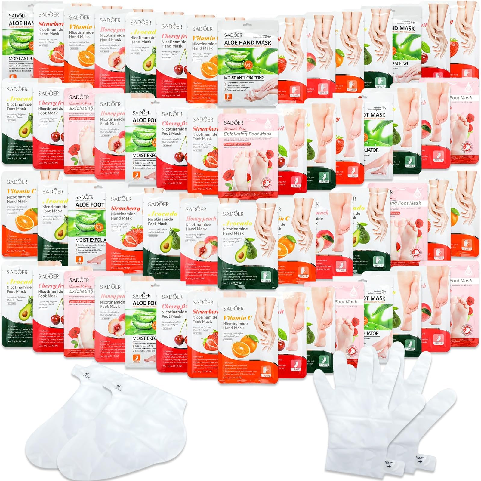 Amazon.com : Swiffen 48 Pcs Fruits Beauty Hand Foot Mask Bulk Hydrating ...