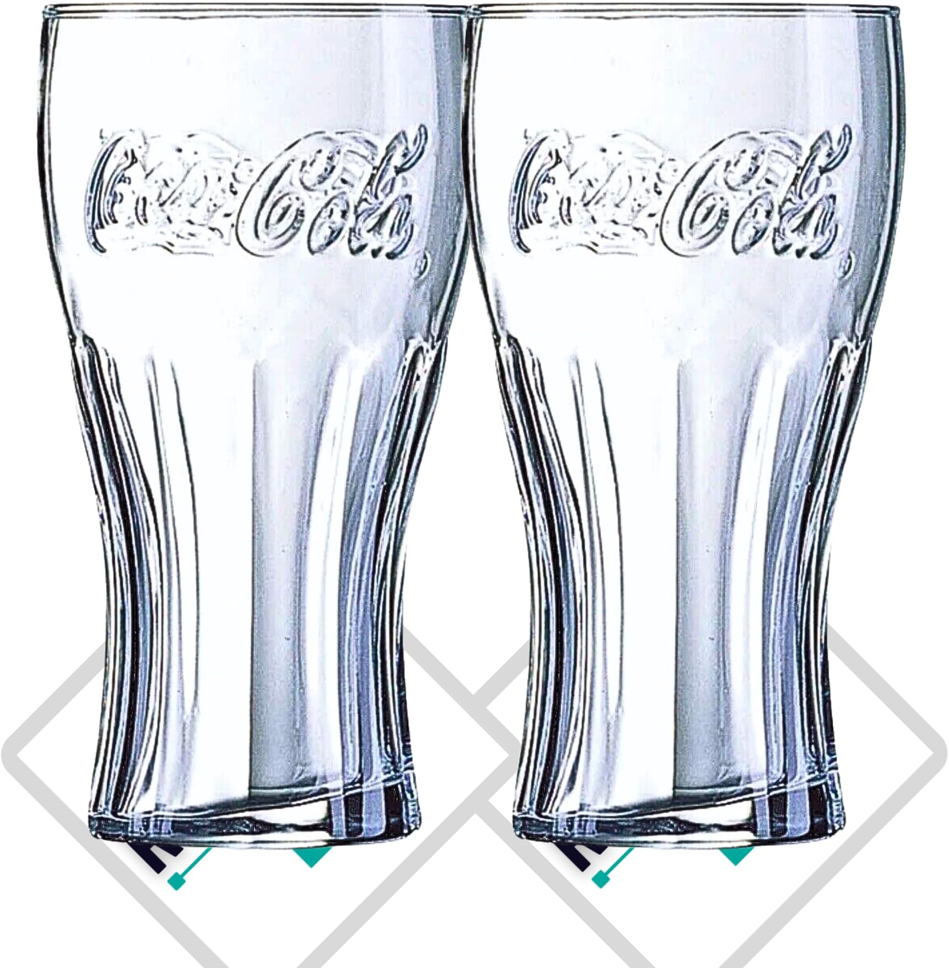 Roxley Cola X2 Large 22oz Pint Glasses Pub Glass : Amazon.co.uk: Home ...