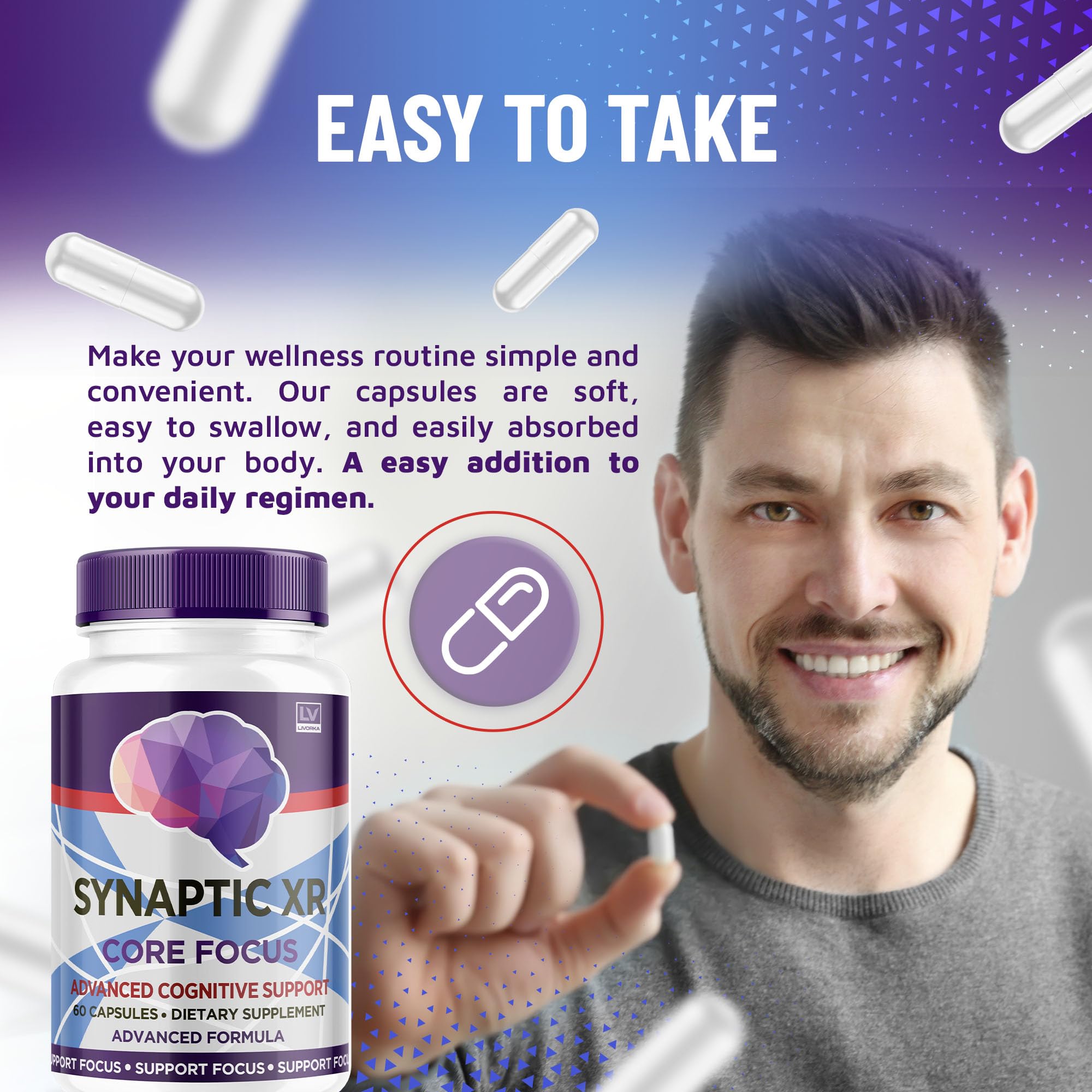 Snapklik.com : (3 Pack) Synaptic XR Capsules, SynapticXR, Synaptic XR Core Focus, Synaptic XR ...