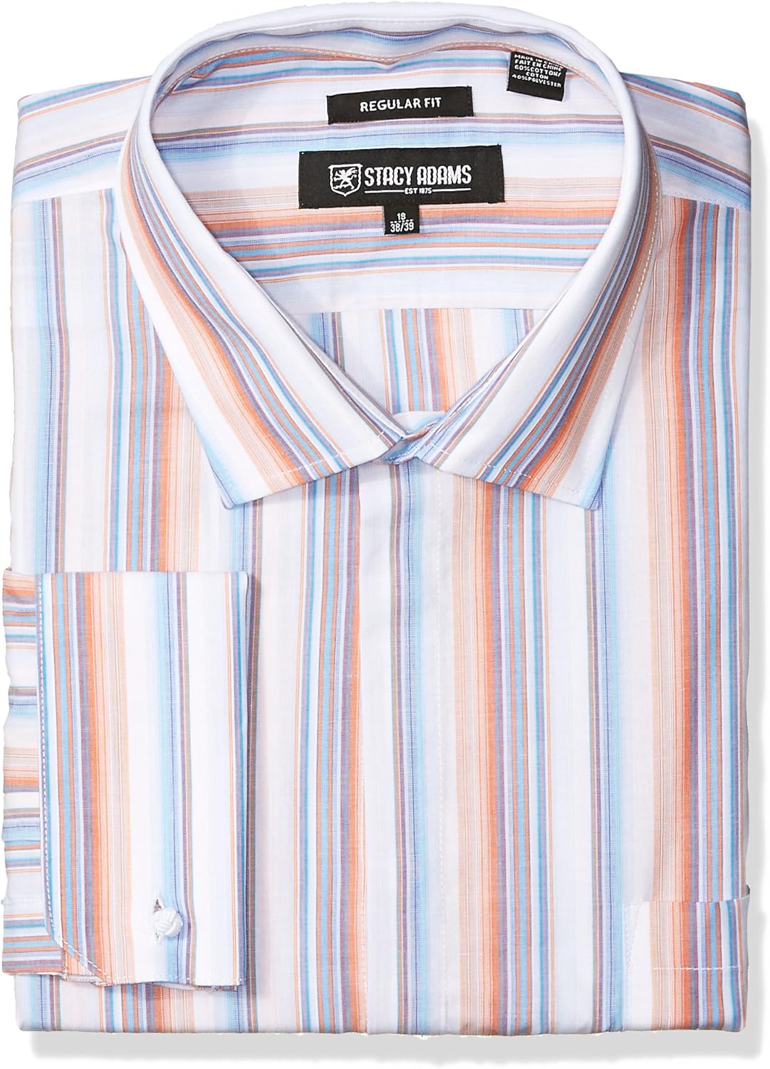 Stacy Adam's Men's Striped Classic FIT Dress Shirt, Multi, 14.5" Neck ...