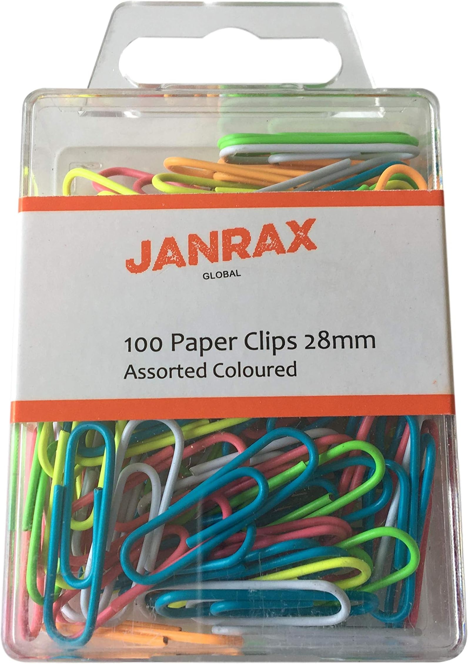 Pack of 100 Assorted Coloured 28mm Paper Clips in Hang Pack : Amazon.in ...