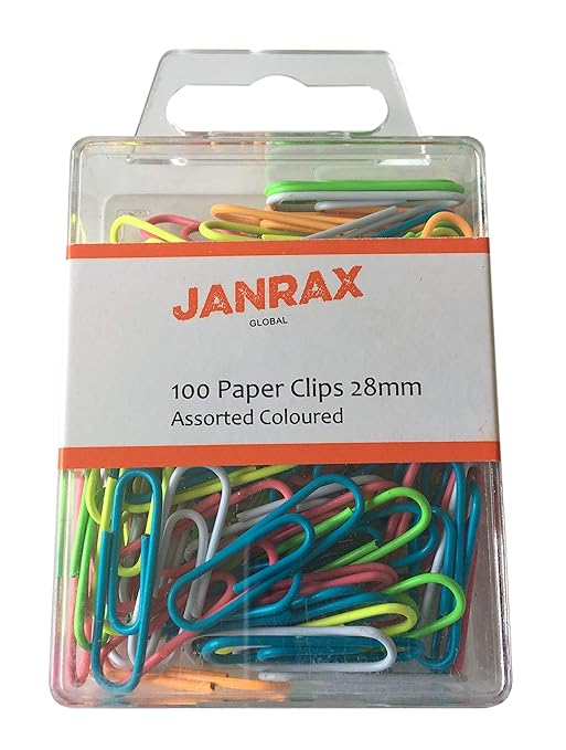 Pack of 100 Assorted Coloured 28mm Paper Clips in Hang Pack : Amazon.in ...