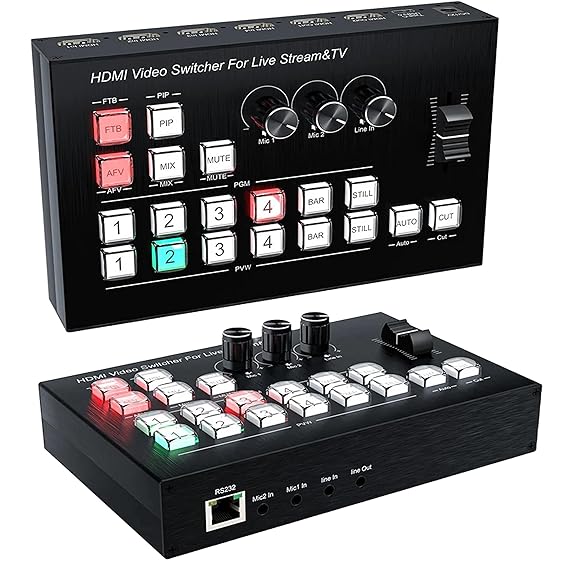 4K 4 Channels HDMI Video switcher for Live Streaming Support HD ...