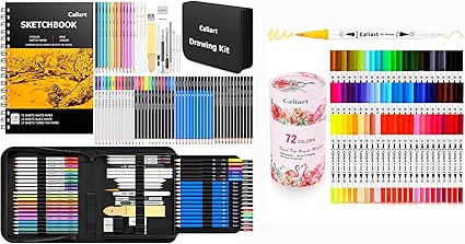 Amazon.com : Caliart Sketching Kit & Brush Pens : Arts, Crafts & Sewing