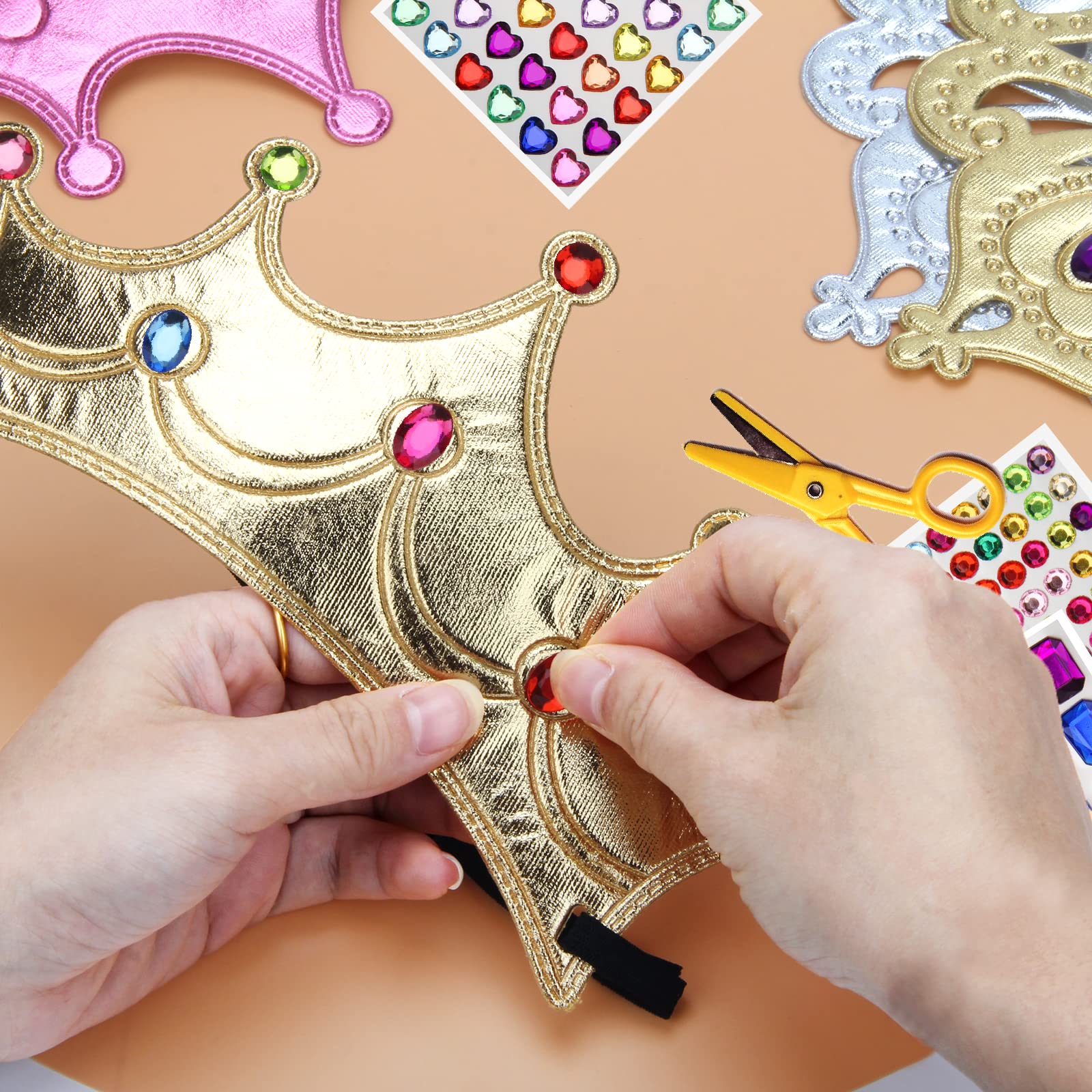 Nail Stickers Kids 12 Pieces Foam Princess Tiaras Craft Kit King Foam ...