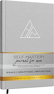 Self-Mastery Journal for Men - Daily Productivity Journal for Happiness, Gratitude Journal ...