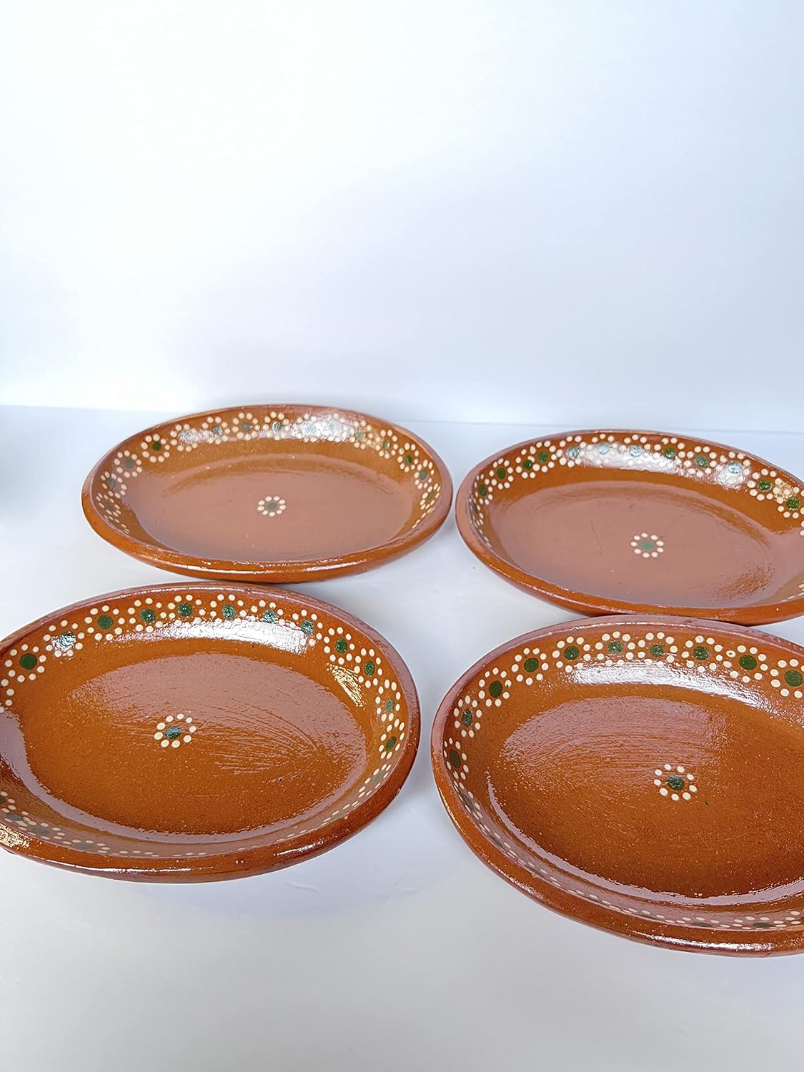 Mexican Plates Clay 10 Inches Oval 6,4,2 Plates Set Traditional Design ...