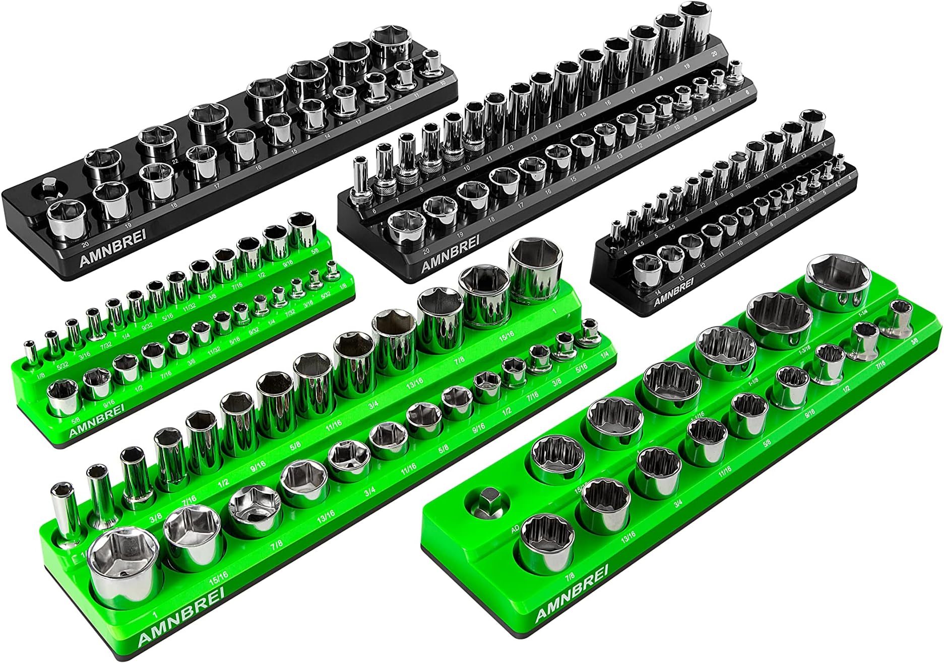 Amazon.com: AMNBREI Magnetic Socket Organizer, 6 Piece Set Metric and ...