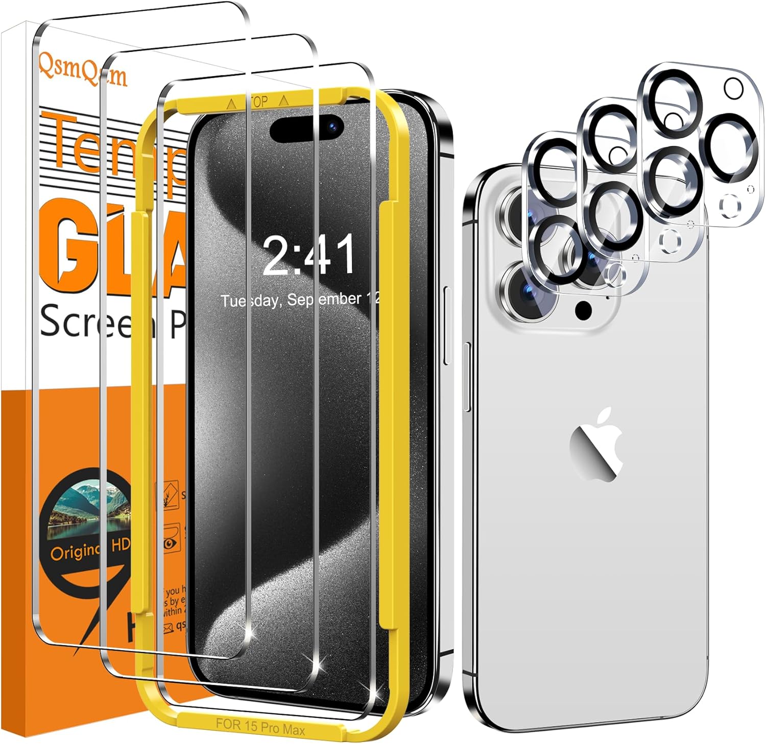 Amazon.com: QsmQam 3 Pack Screen Protector for iPhone 15 Pro Max 6.7 ...