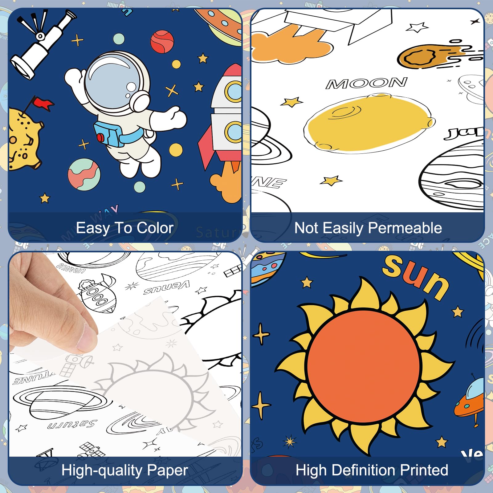Snapklik.com : Outer Space Coloring Tablecloth For Kids - Giant Solar ...