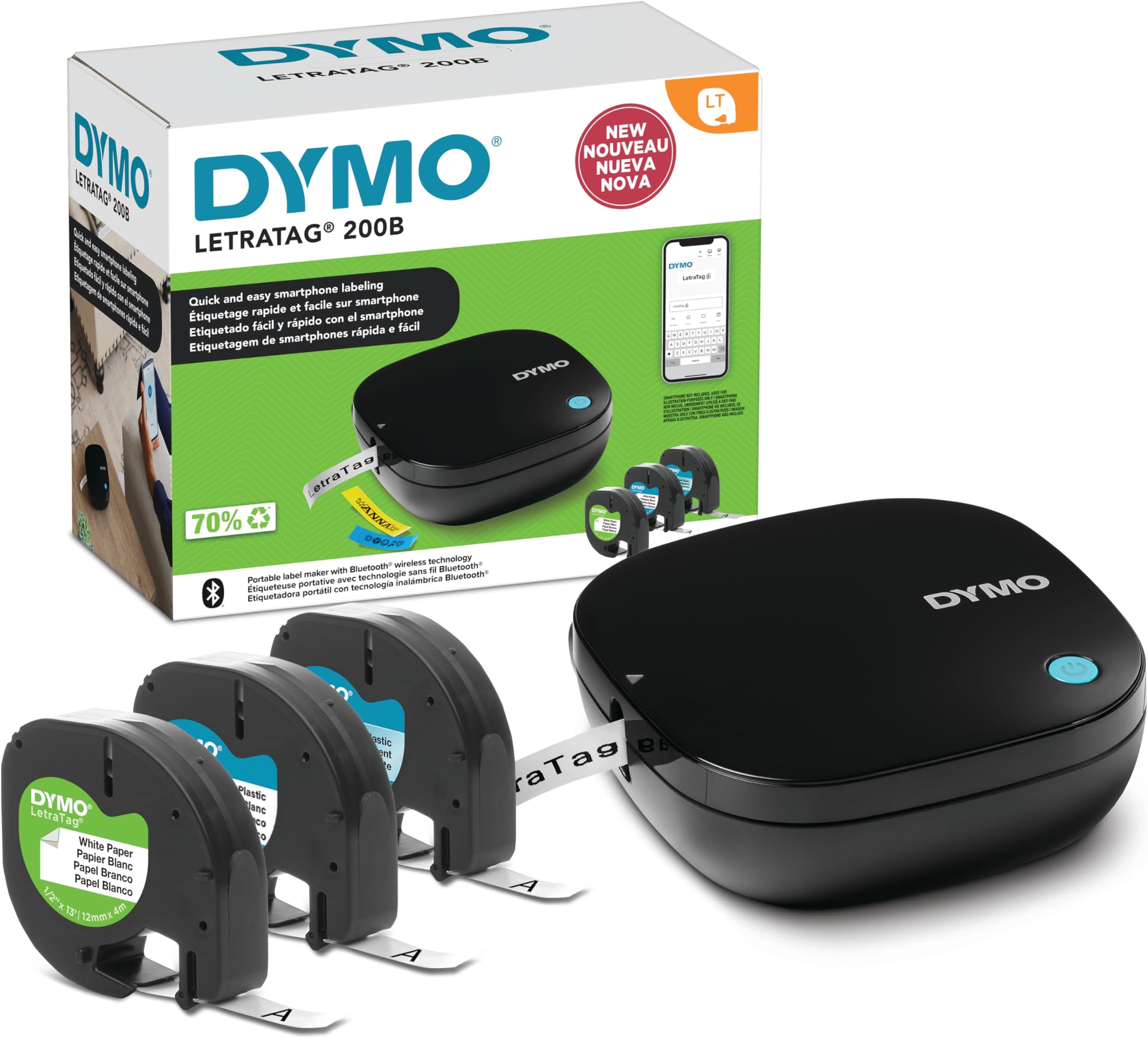 Amazon.com : DYMO LetraTag 200B Bluetooth Compact Label Maker Value ...