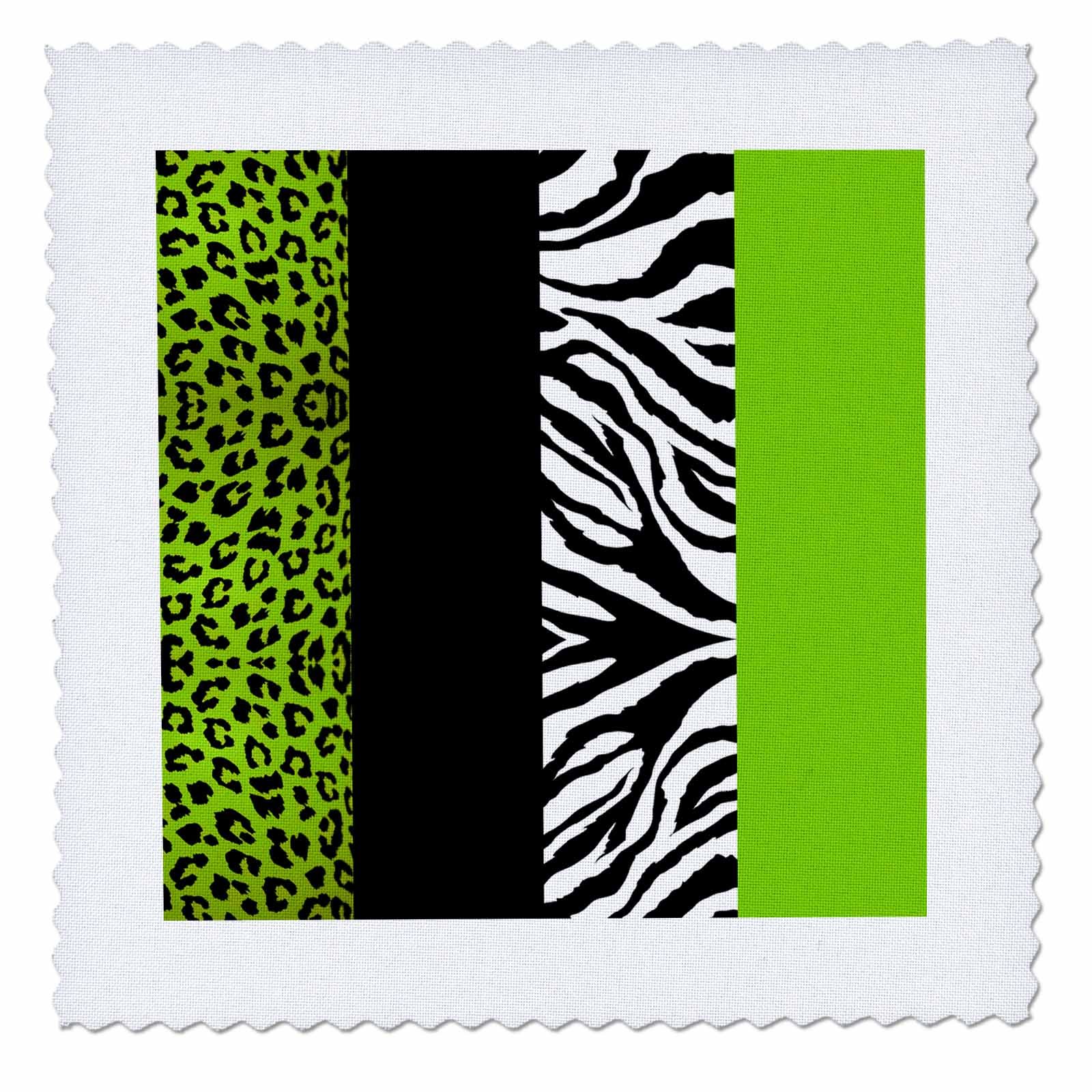 Lime Green And White Zebra Print