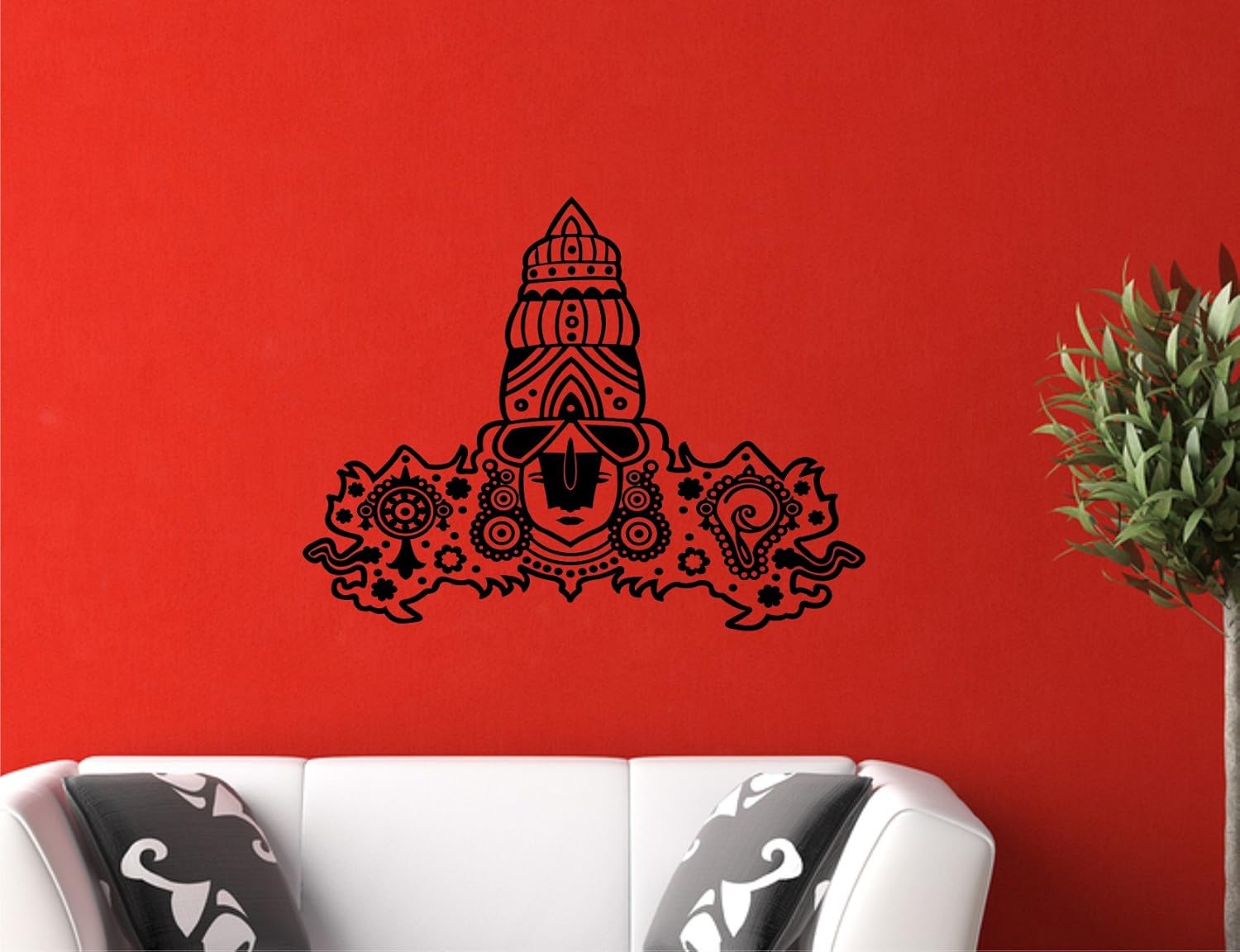 Buy Wall Guru Tirupati Balaji Black Wall Decal and Sticker Vinyl Wall ...