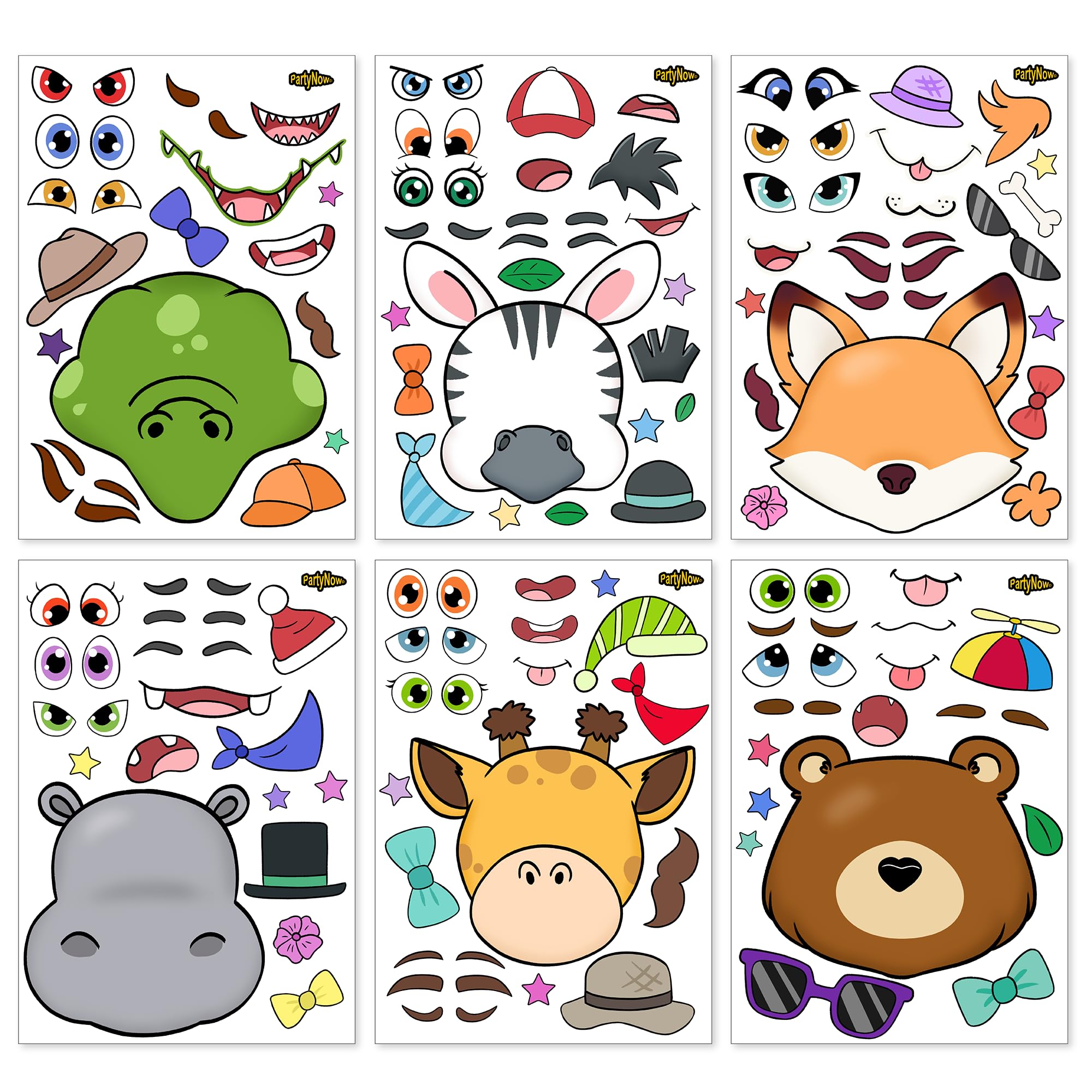 Snapklik.com : PartyNow Animal Stickers 24-Pack Make Your Own Stickers ...