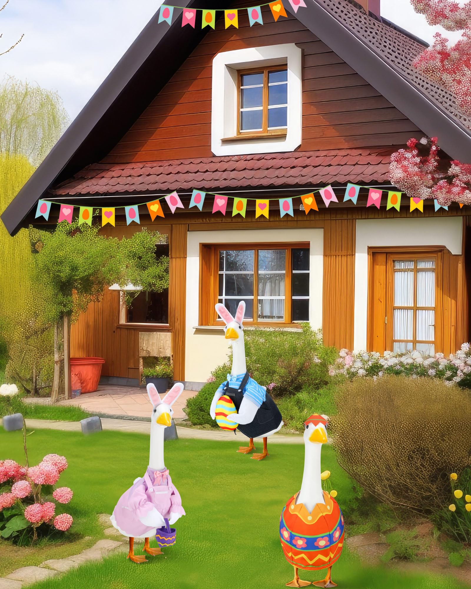 Snapklik.com : 3 Set Easter Goose Outfits Porch Goose Costume Pink Blue ...
