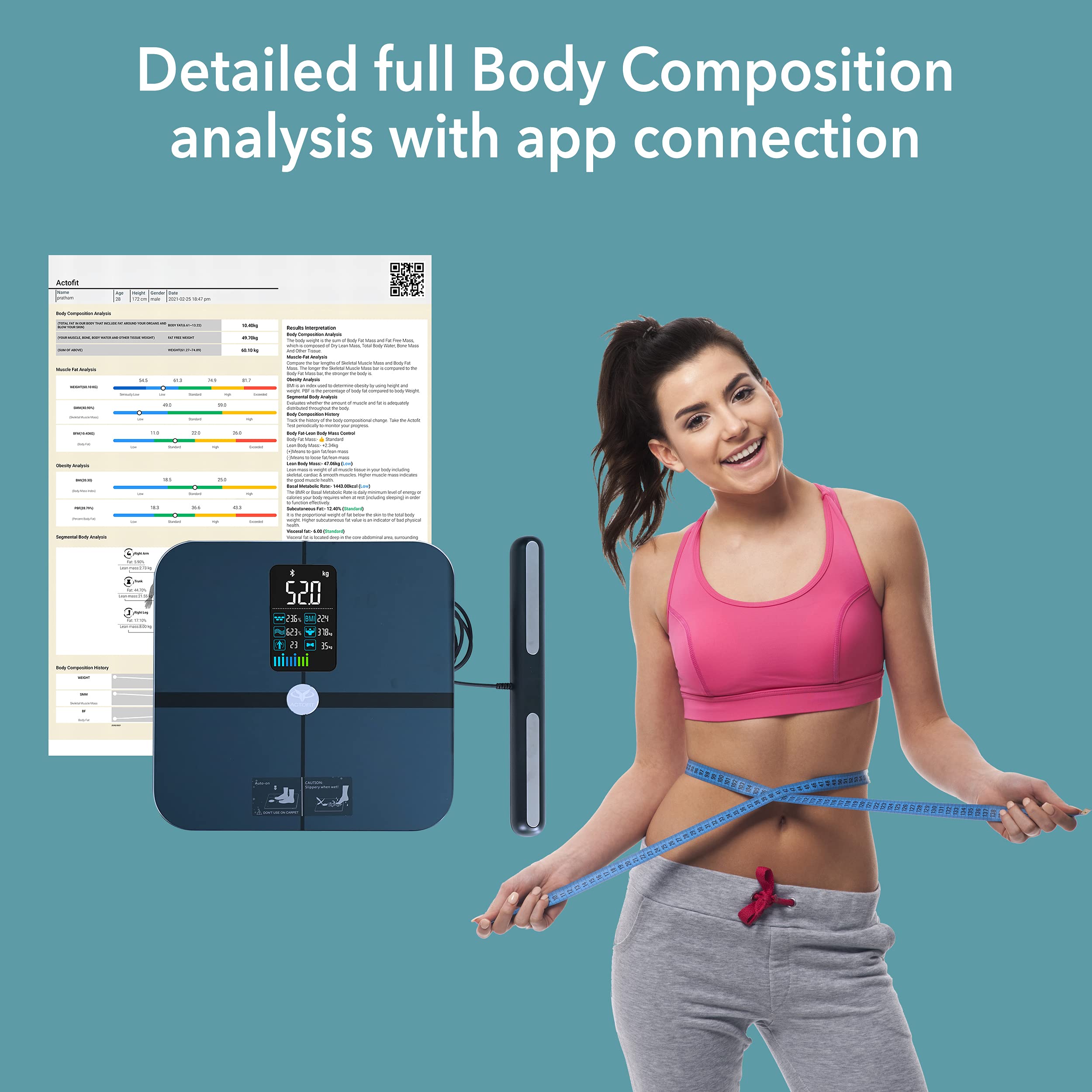 Actofit Body Fat Analyser Smart Scale Pro Max | Complete Digital Body ...