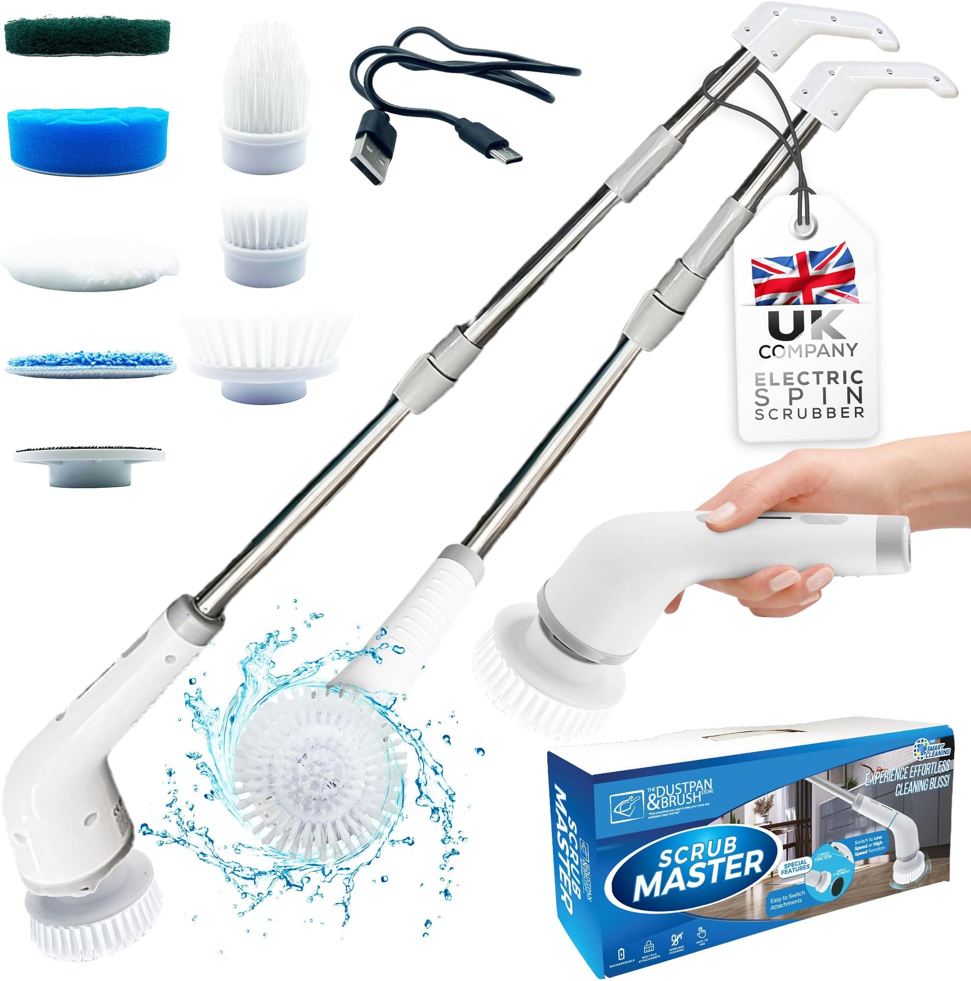 JML Electric Cleaning Brush - Long Handled Electric Scrubber ...