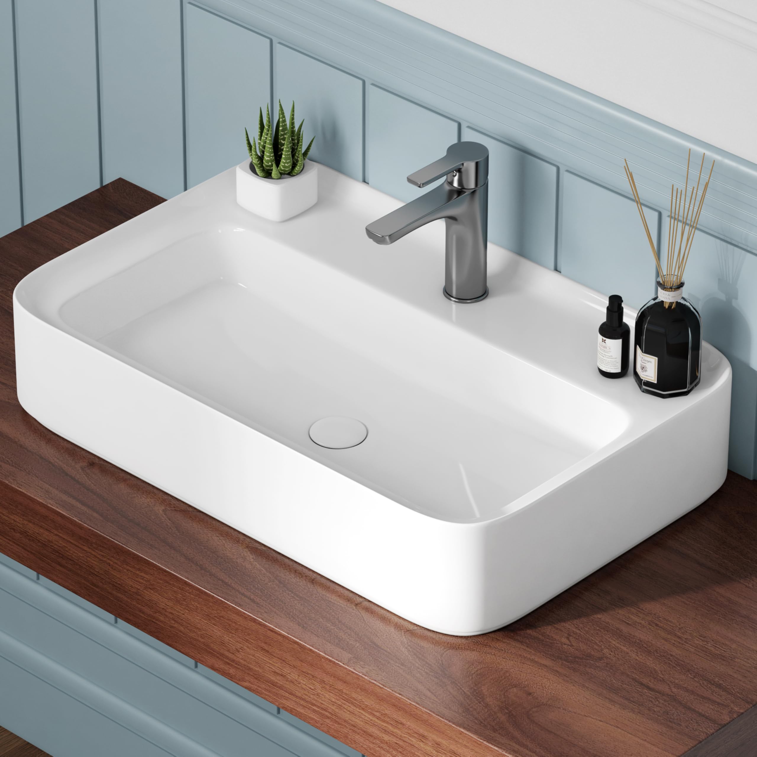 Snapklik.com : Bathroom Vessel Sinks 27.8" X 18", Premium Wall Mount Bathroom Vanity Vessel Sink ...