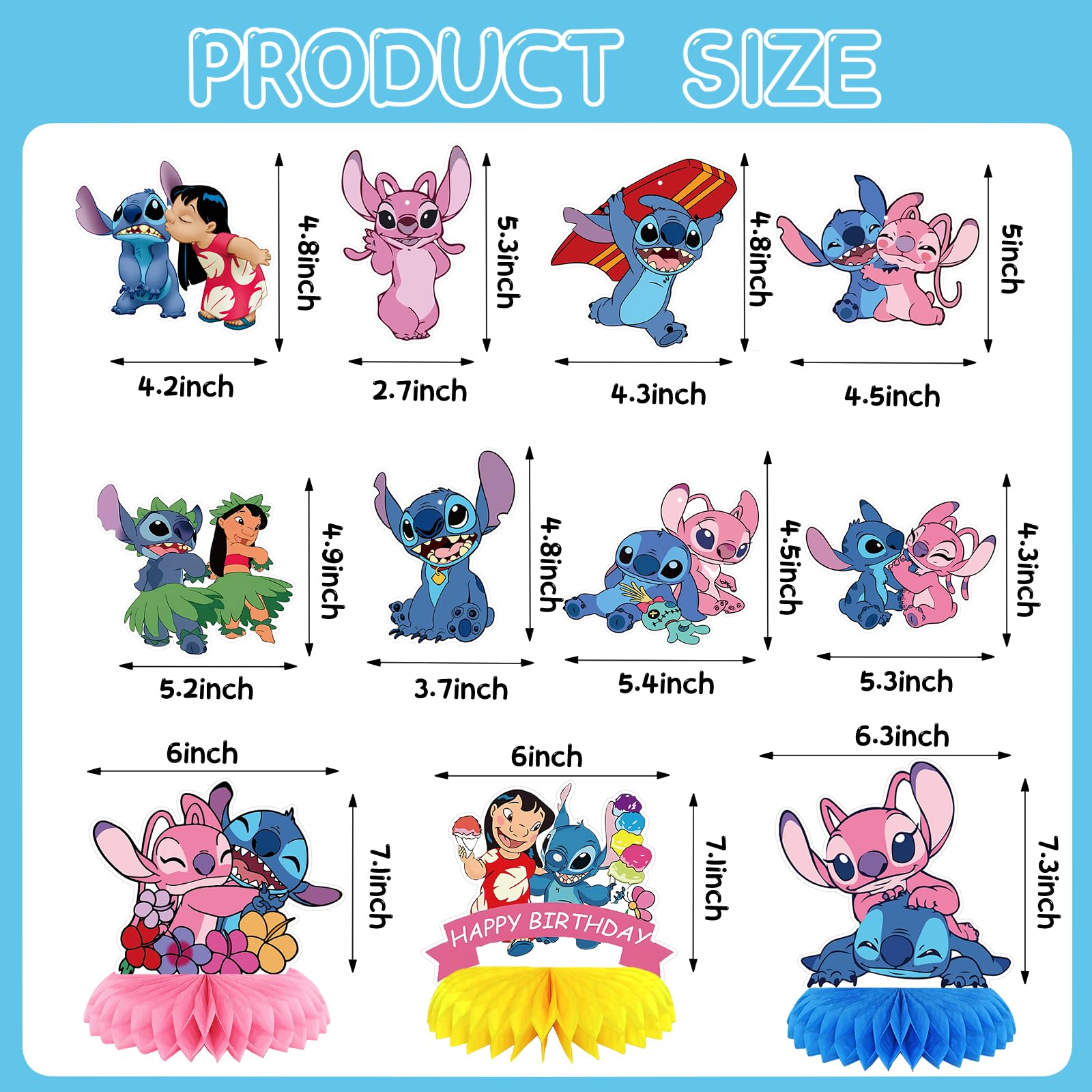Snapklik.com : Hbavfihnbg Stitch Birthday Decorations Stitch Birthday ...