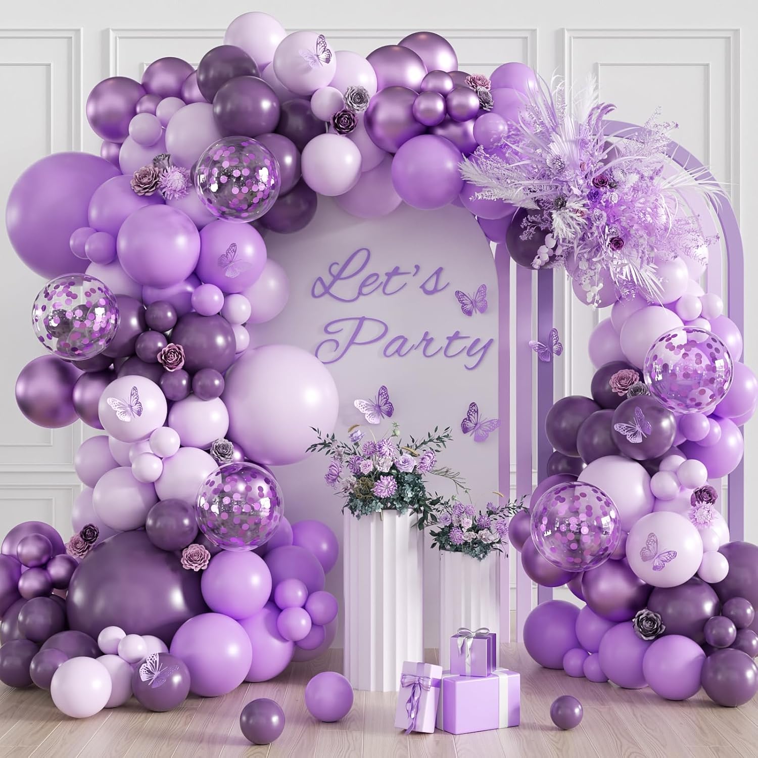 Amazon.com: Purple Balloon Arch Kit with Dark Llight Metallic Purple ...