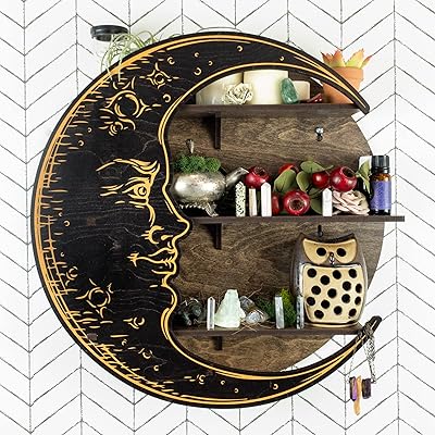 Amazon.com: Moon Shelf Set - 3PCS Moon Phase Wall Hanging Shelf with ...