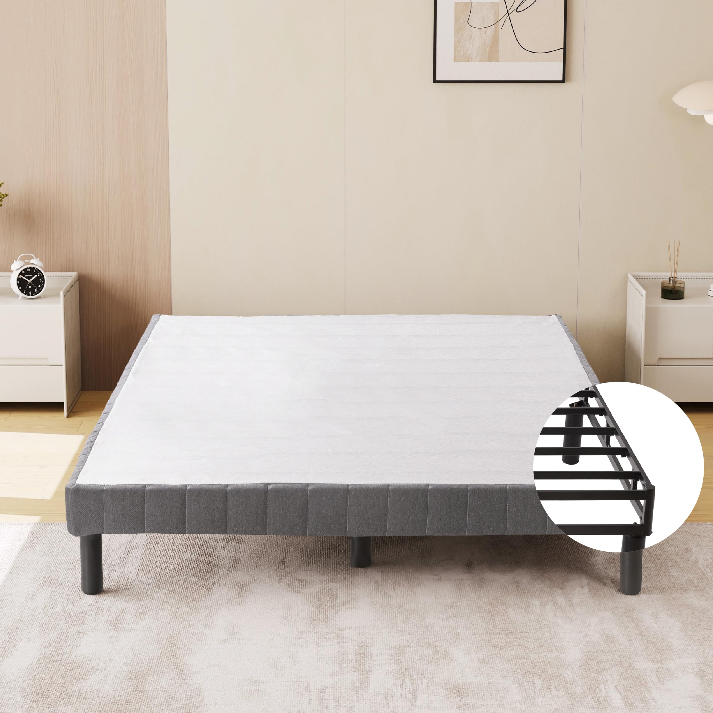 Snapklik.com : 11 Inch Full Metal Bed Frame, Mattress Foundation, Box ...