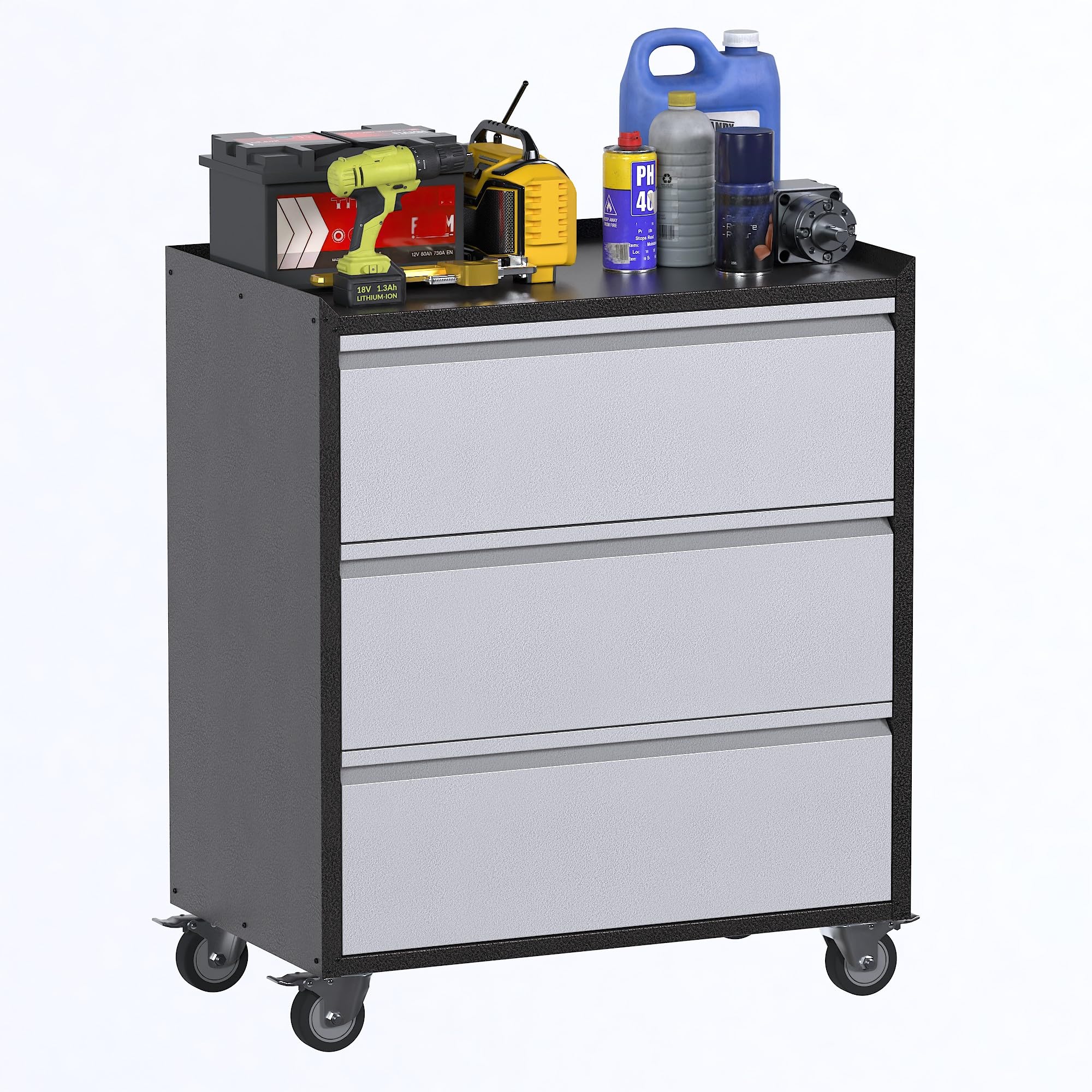 Amazon.com: Aobabo Metal Tool Storage Cabinets on Wheels, Steel Cabinet ...